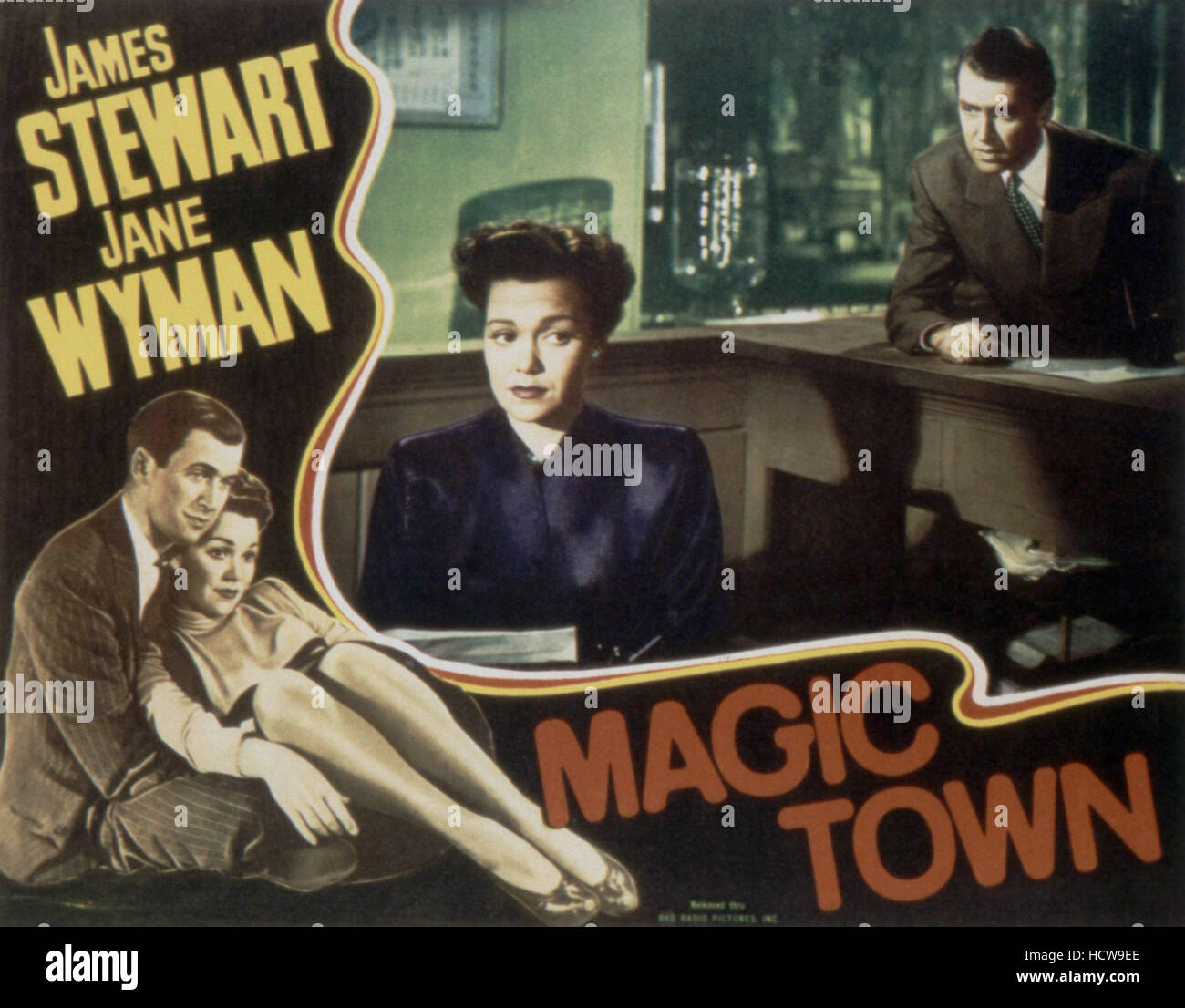 MAGIC TOWN, Jane Wyman, James Stewart, 1947 Stock Photo - Alamy