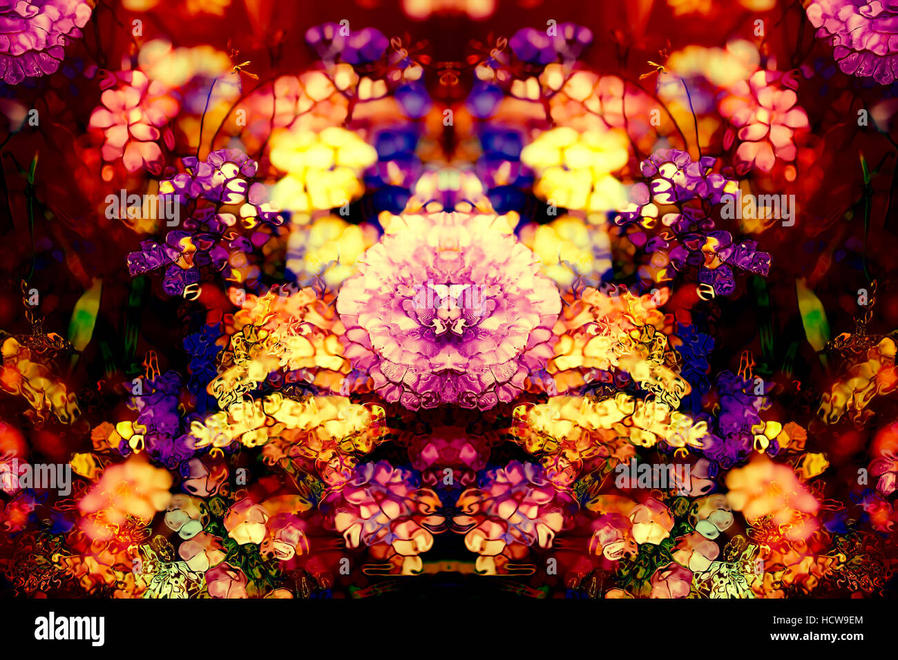 Abstract colorful design with flower. Computer art Stock Photo - Alamy