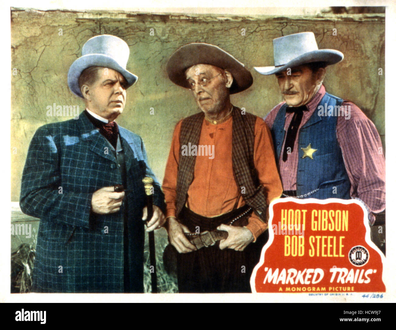 MARKED TRAILS, Hoot Gibson (l.), Bud Osborne (r.), 1944 Stock Photo - Alamy