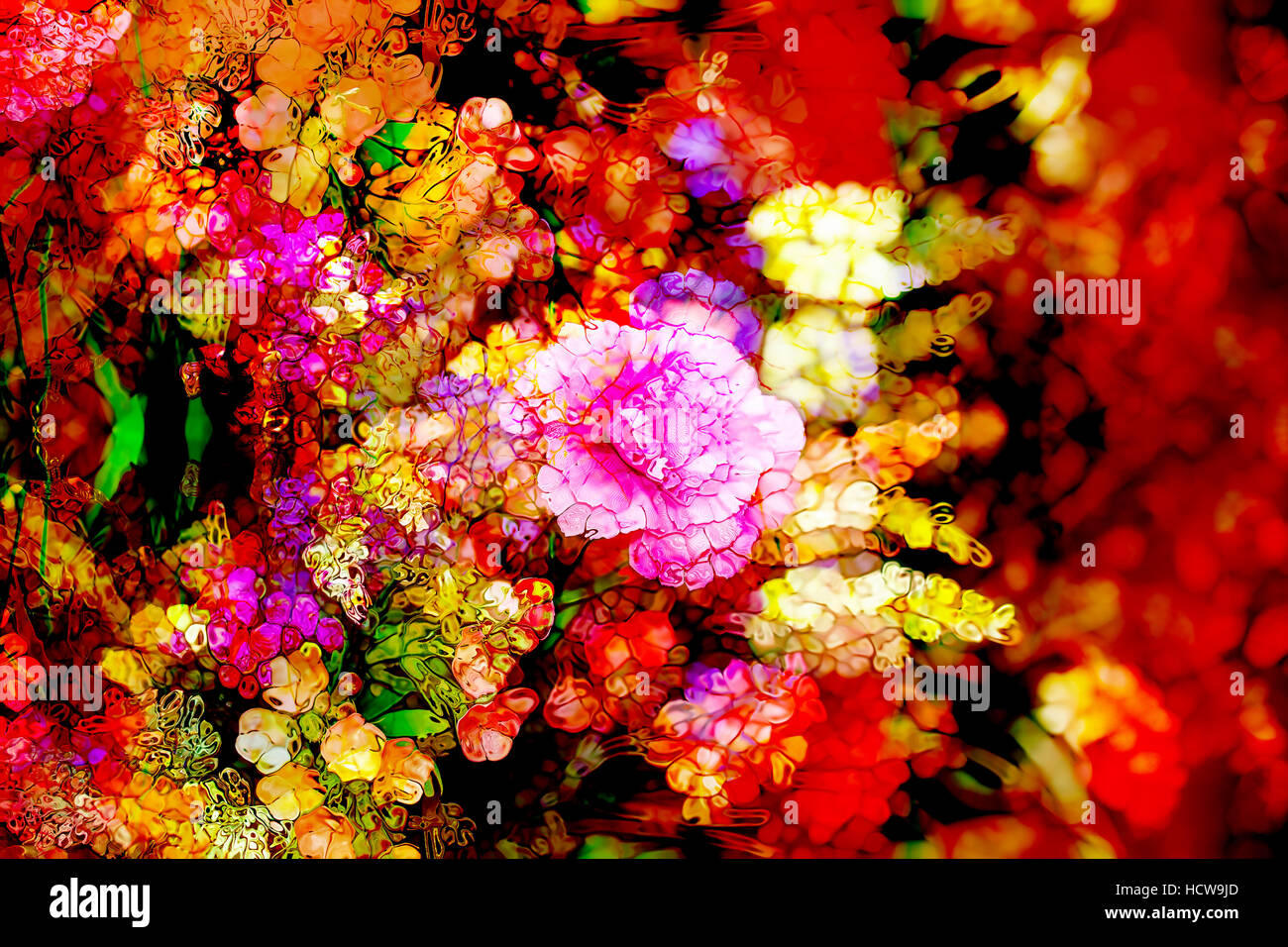 Abstract colorful design with flower. Computer art Stock Photo - Alamy
