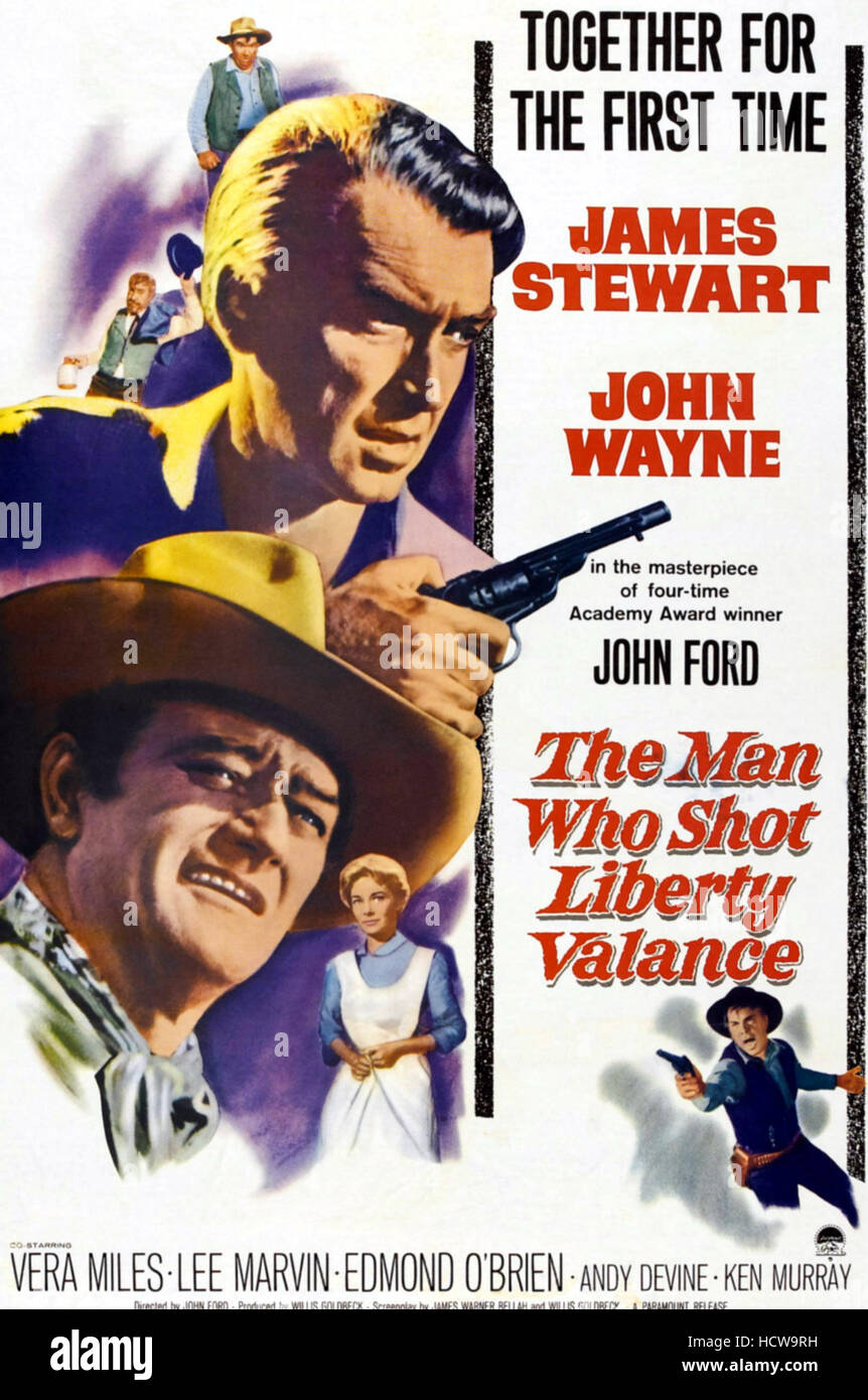 THE MAN WHO SHOT LIBERTY VALANCE, from top: Andy Devine, James Stewart ...