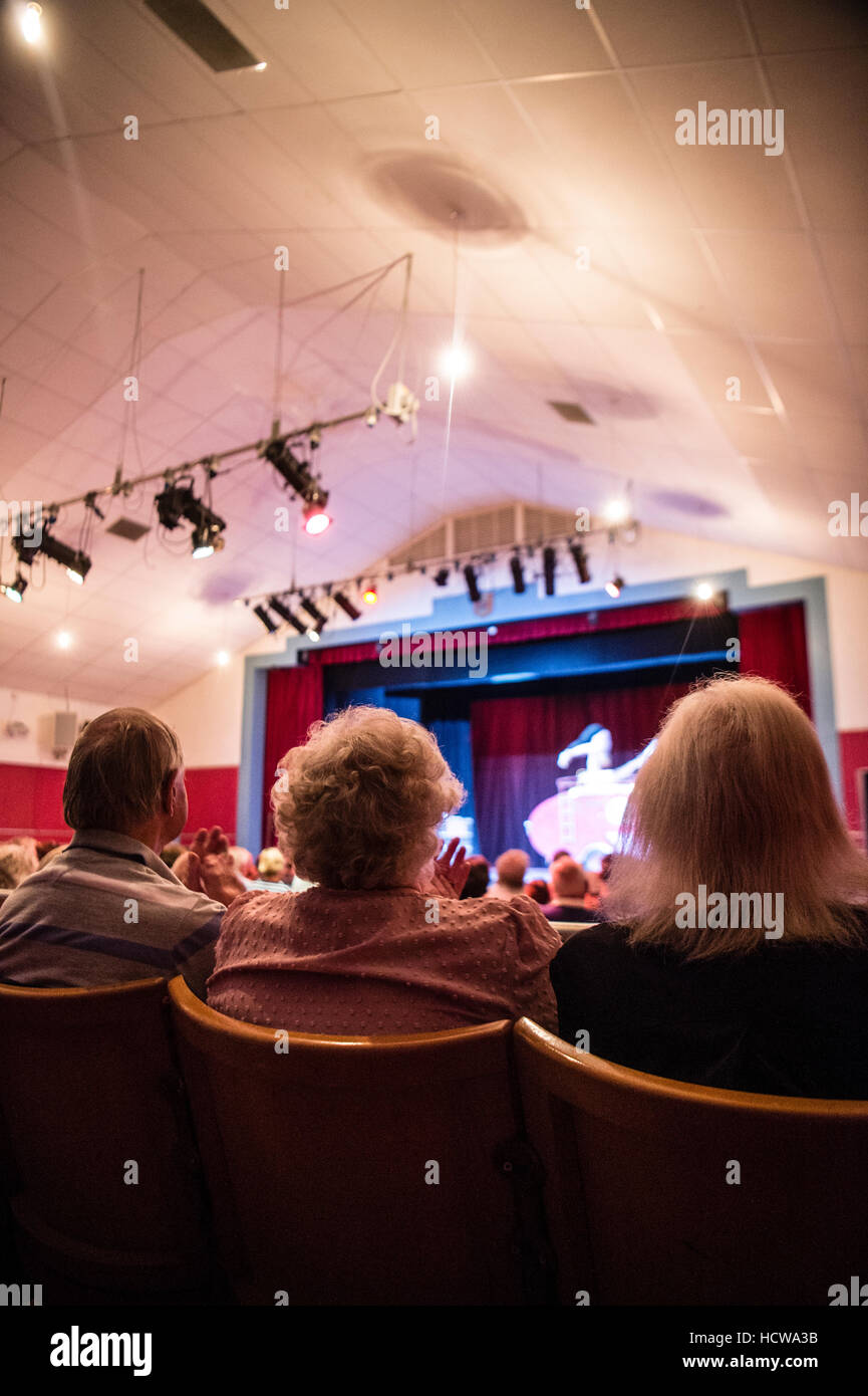 The audience watching Theatre Rum Ba Ba performing "L'Hotel" at Neuadd ...