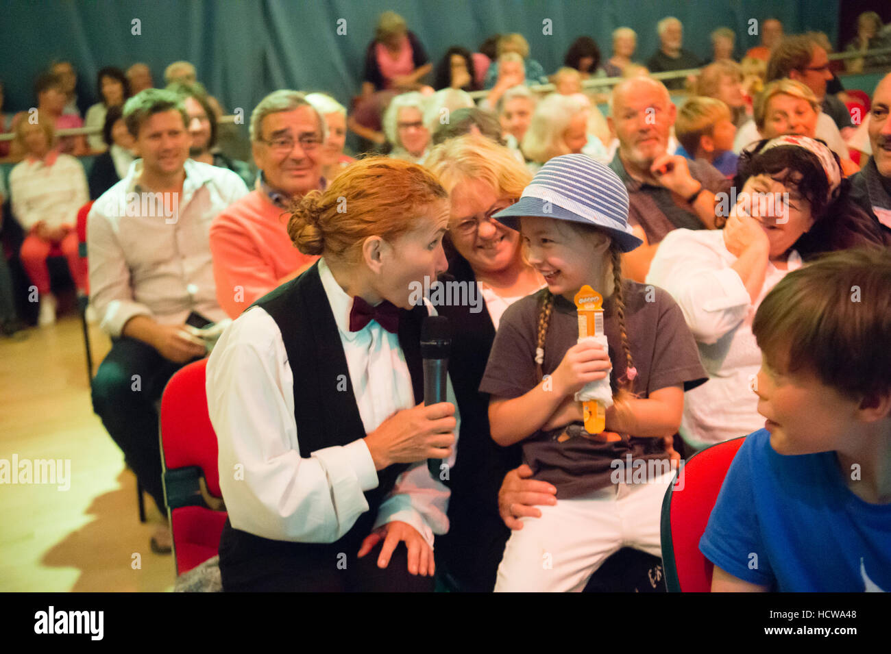 The audience watching Theatre Rum Ba Ba performing "L'Hotel" at Neuadd ...