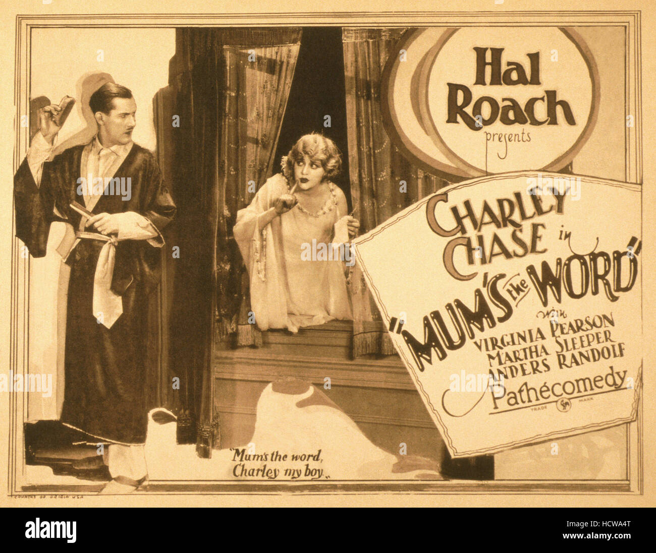 MUM'S THE WORD, US poster, from left: Charley Chase, Martha Sleeper, 1926 Stock Photo - Alamy