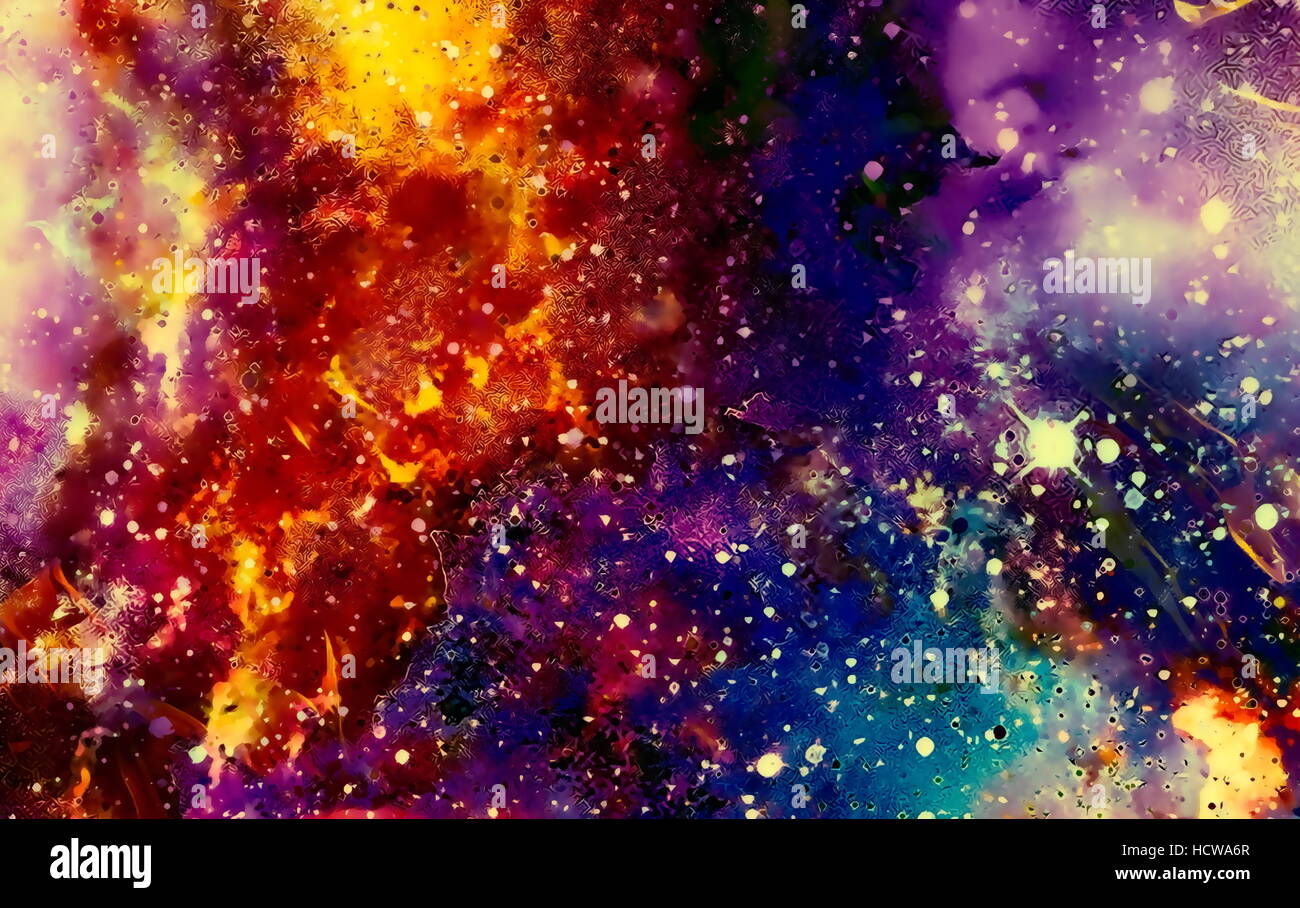 Cosmic space and stars, color cosmic abstract background. Fire effect Stock Photo - Alamy