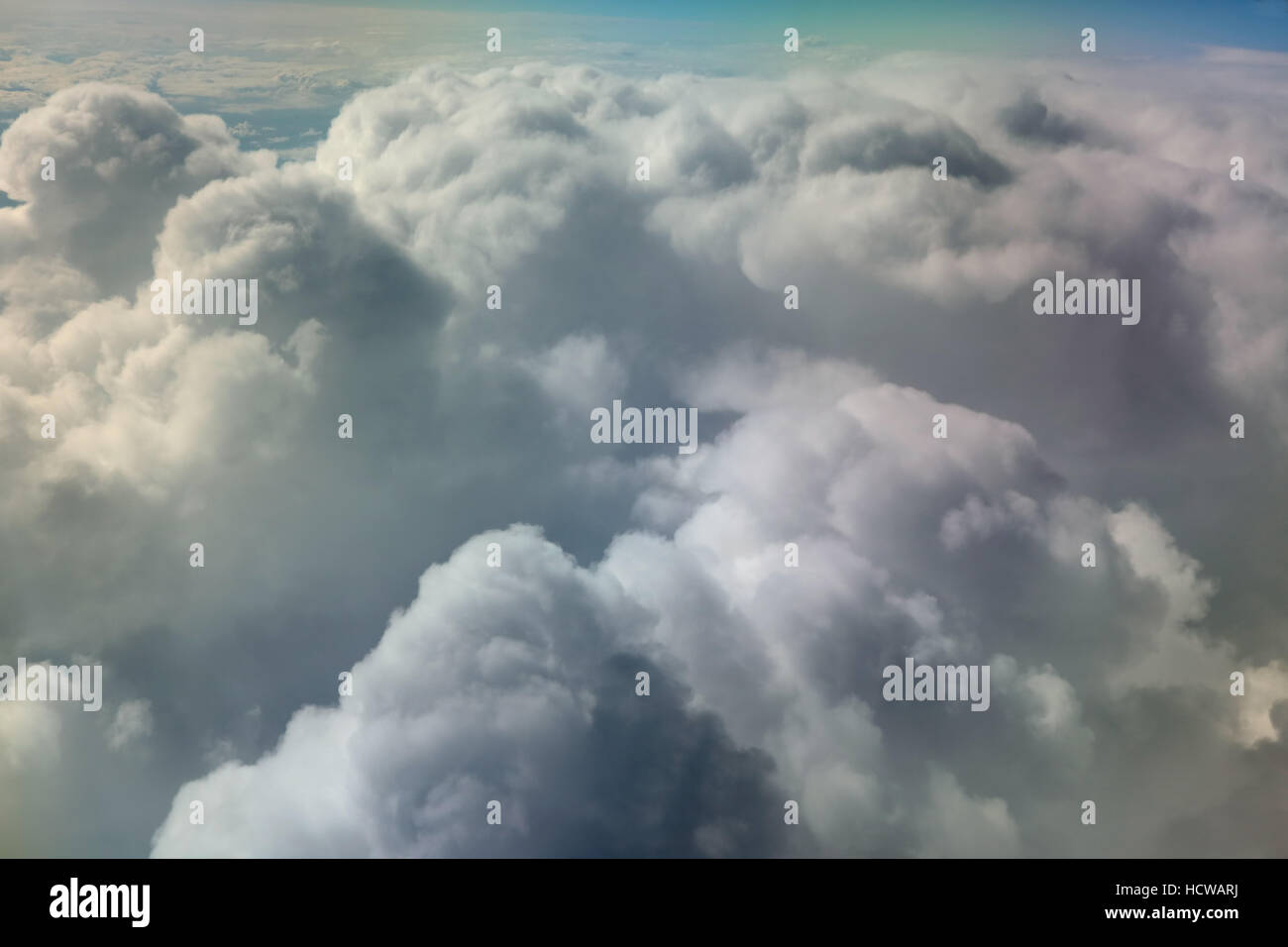 View from window of a jet plane wing with beautiful weather Stock Photo ...