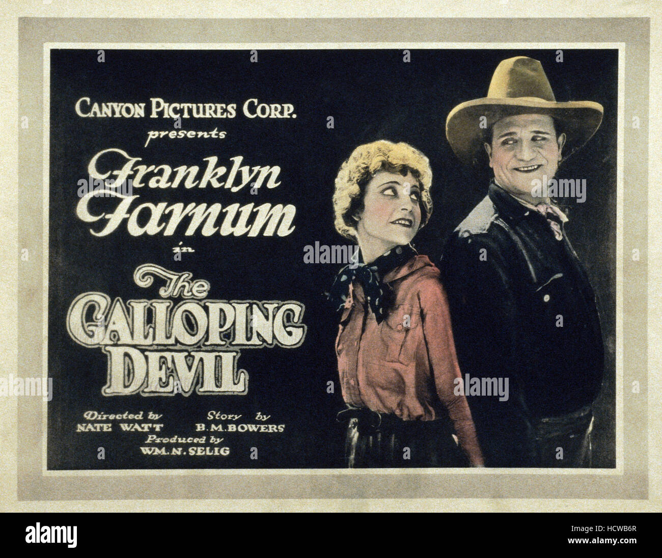 THE GALLOPING DEVIL, from left: Genevieve Bert, Franklyn Farnum, 1920 ...