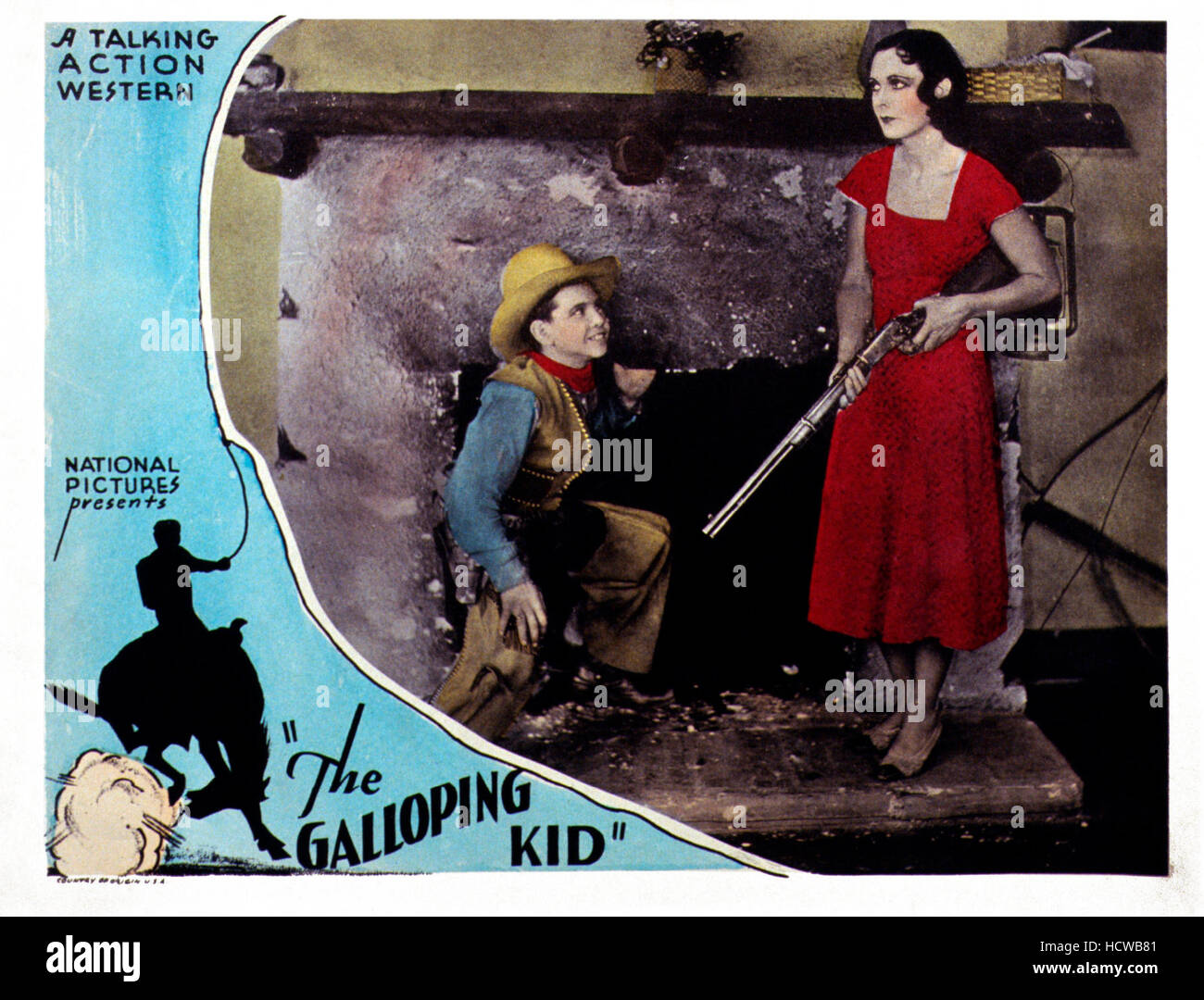 THE GALLOPING KID, US lobbycard, from left: Billy O'Brien, Karla Cowan ...