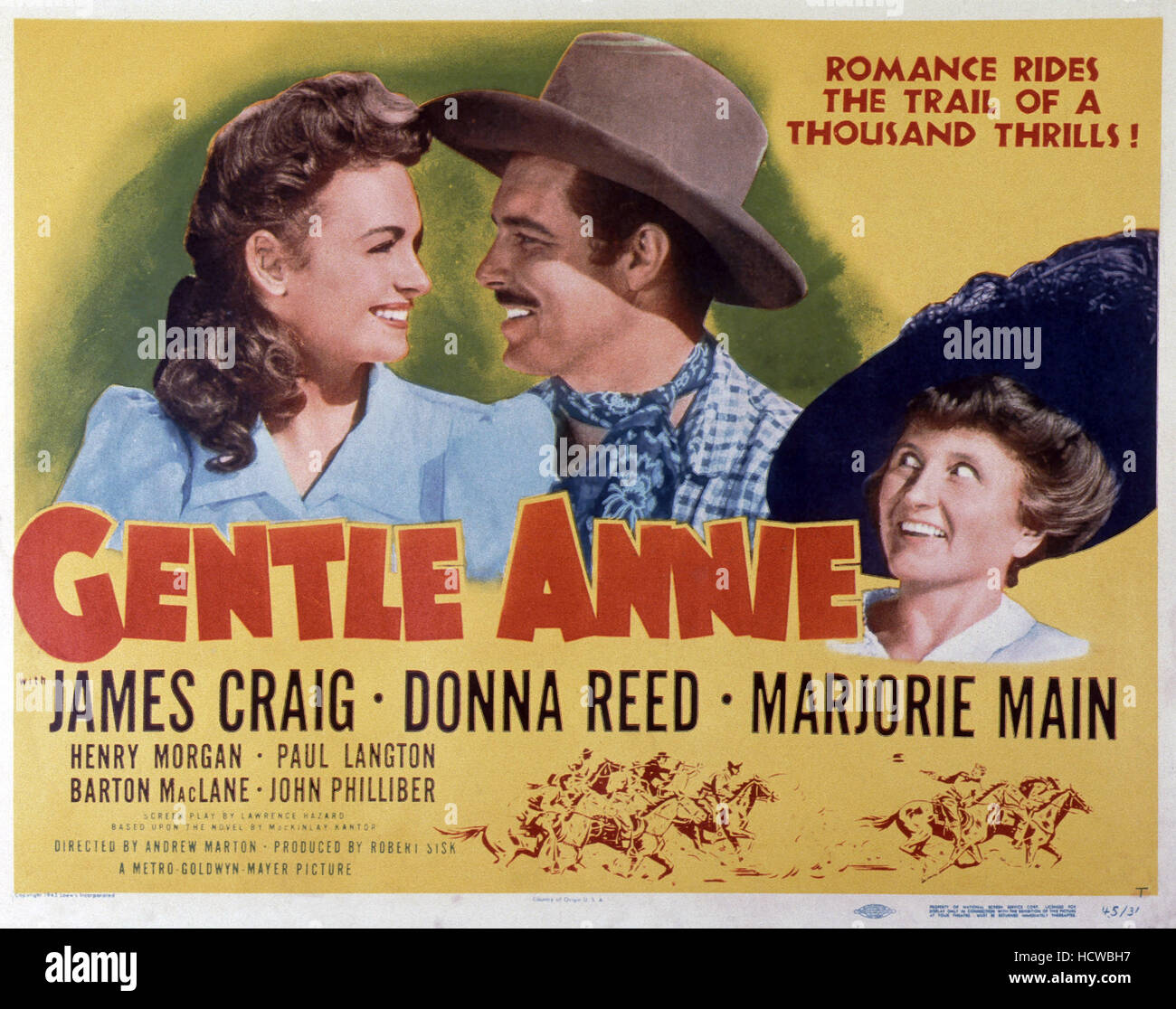 GENTLE ANNIE, from left: Donna Reed, James Craig, Marjorie Main, 1944 ...
