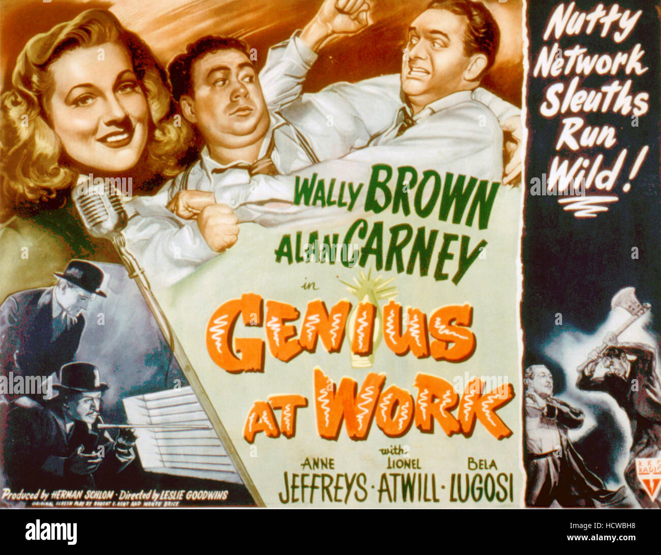GENIUS AT WORK, Anne Jeffreys, Alan Carney, Wally Brown, 1946 Stock ...