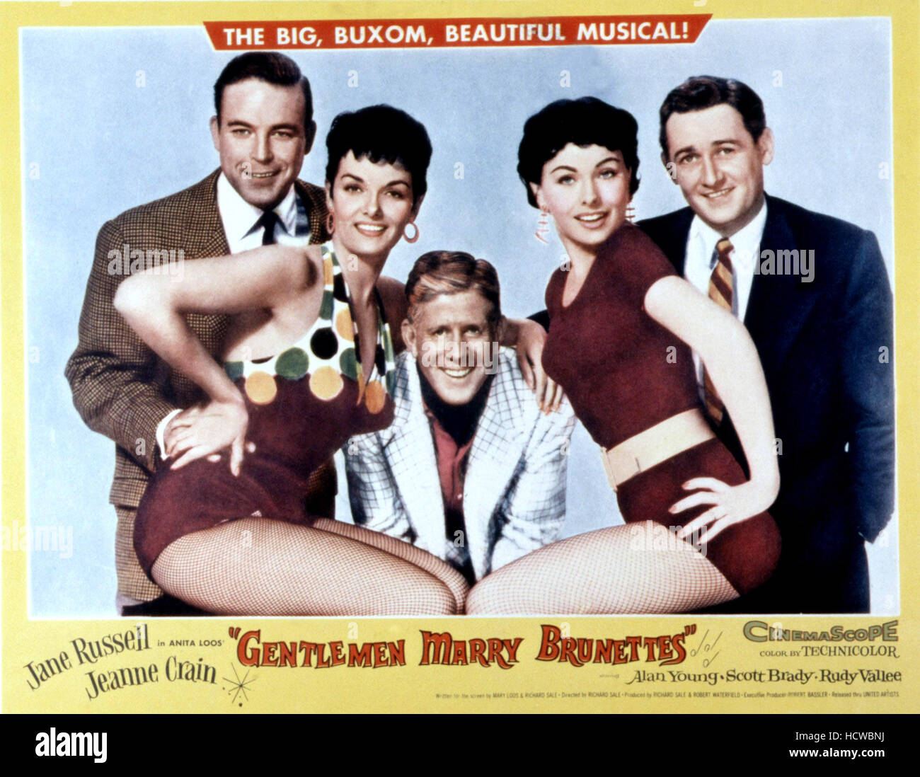 GENTLEMEN MARRY BRUNETTES, Scott Brady, Jane Russell, Rudy Vallee ...