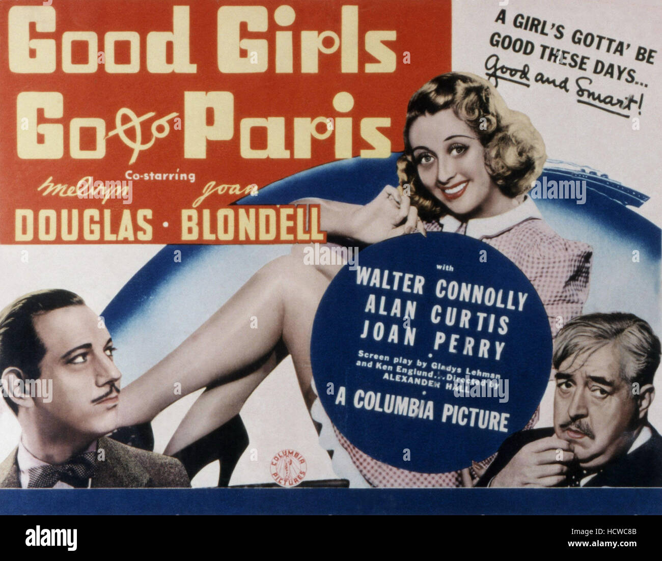 GOOD GIRLS GO TO PARIS, Melvyn Douglas, Joan Blondell, Walter Connelly ...