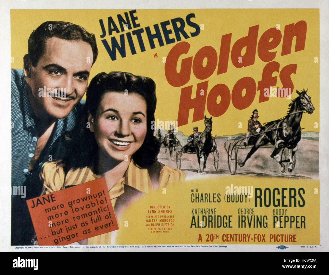 GOLDEN HOOFS, from left: Charles 'Buddy' Rogers, Jane Withers, 1941, TM ...