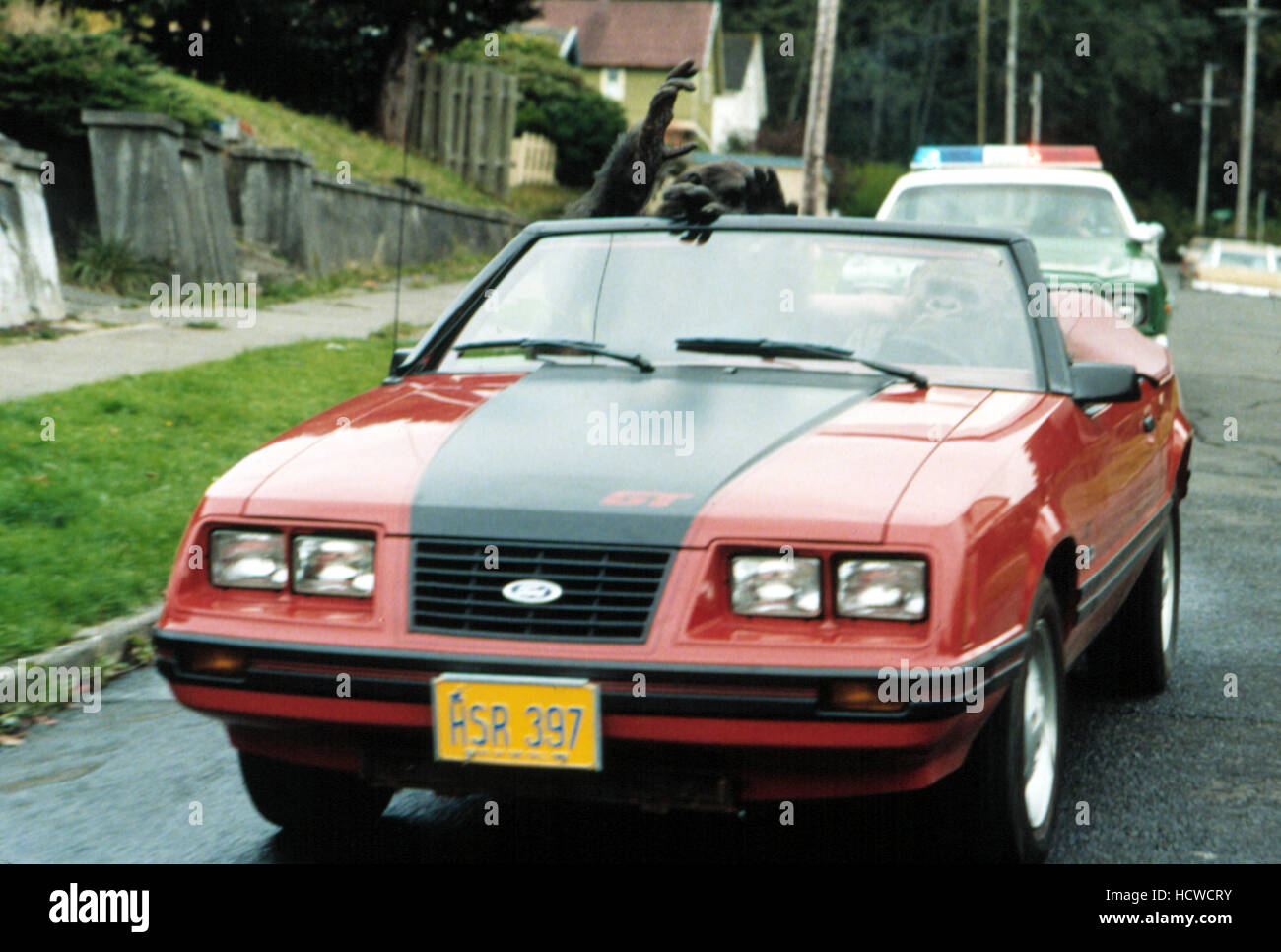THE GOONIES, car chase featuring gorillas driving Ford Mustangs, 1985. (c) Warner Bros ...