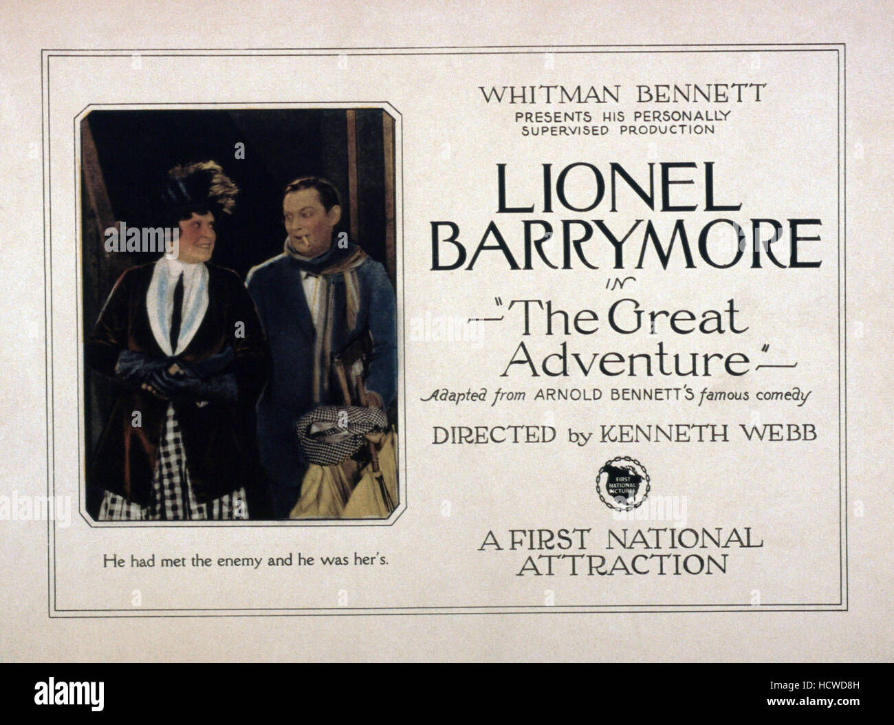 THE GREAT ADVENTURE, from left: Octavia Broske, Lionel Barrymore, 1921 ...