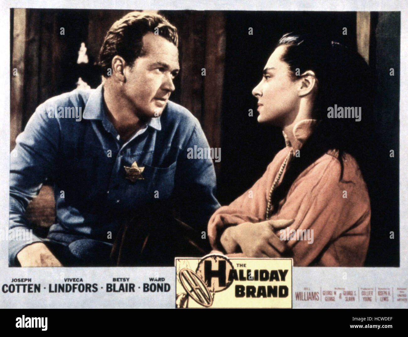 THE HALLIDAY BRAND, Bill Williams, Viveca Lindfors, 1957 Stock Photo ...