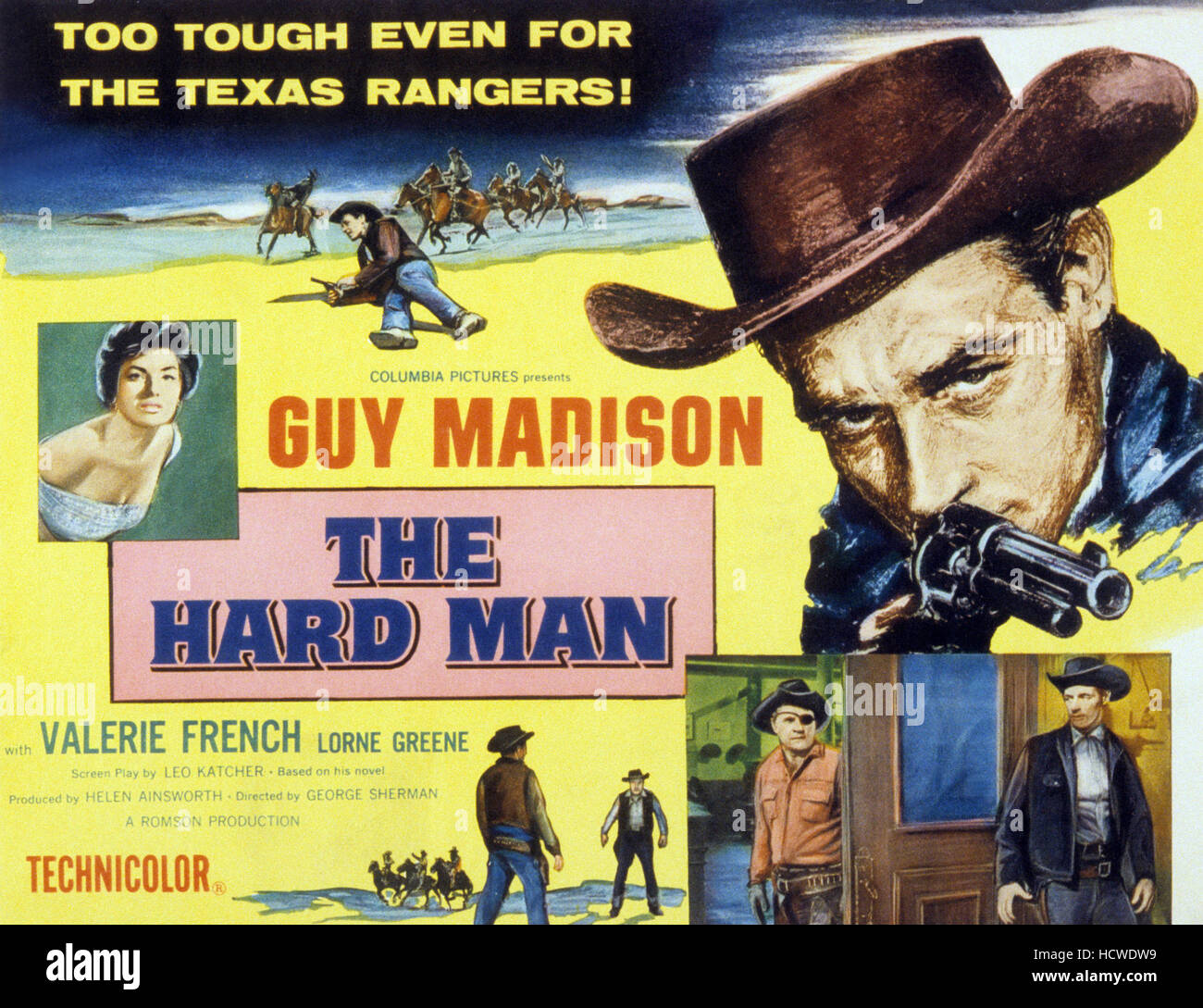 THE HARD MAN, top l-r: Valerie French, Guy Madison on title card, 1957 ...