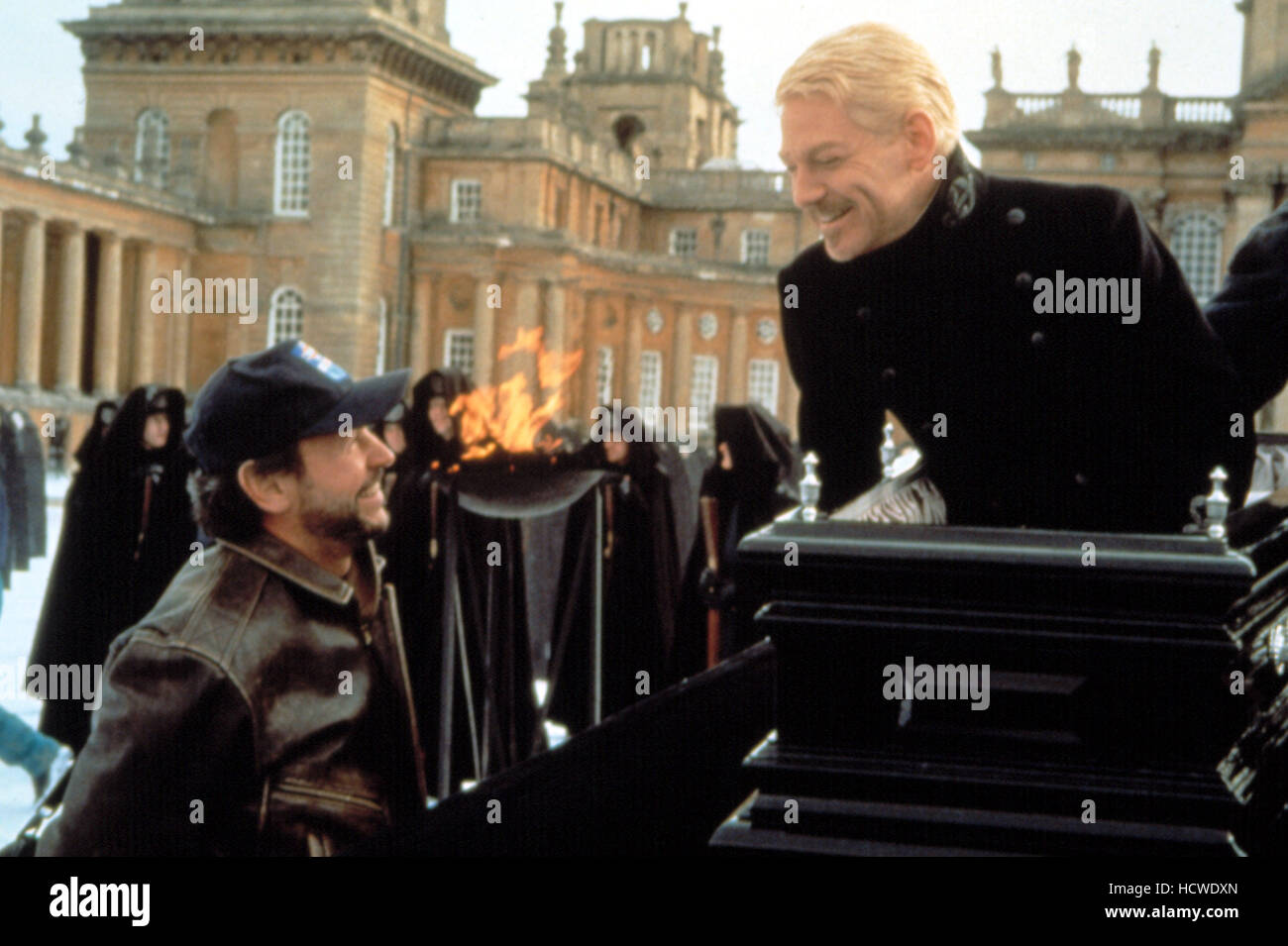 HAMLET, Billy Crystal and Kenneth Branagh between scenes, 1996 Stock ...
