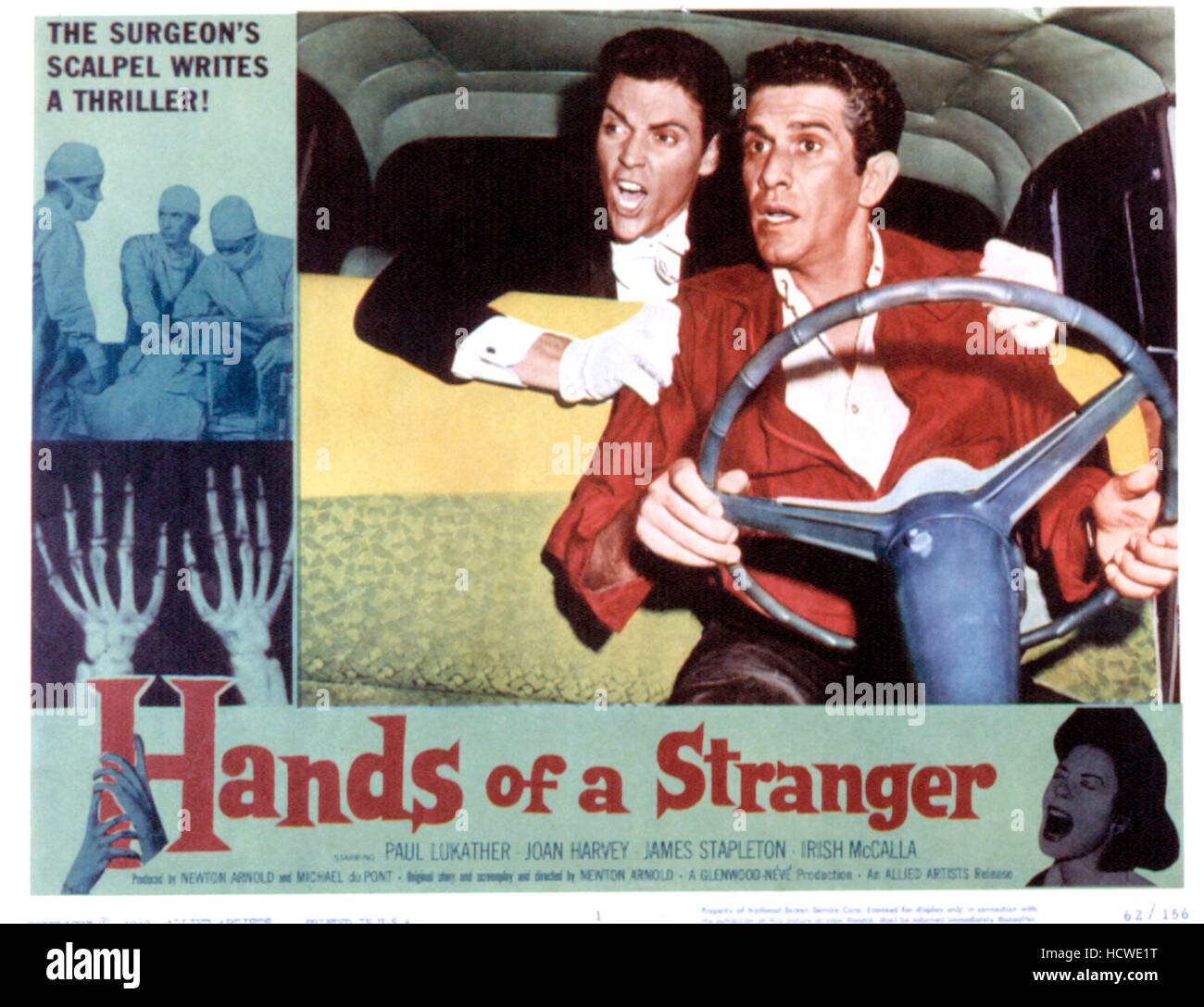 HANDS OF A STRANGER, James Stapleton (in back seat), 1962 Stock Photo ...