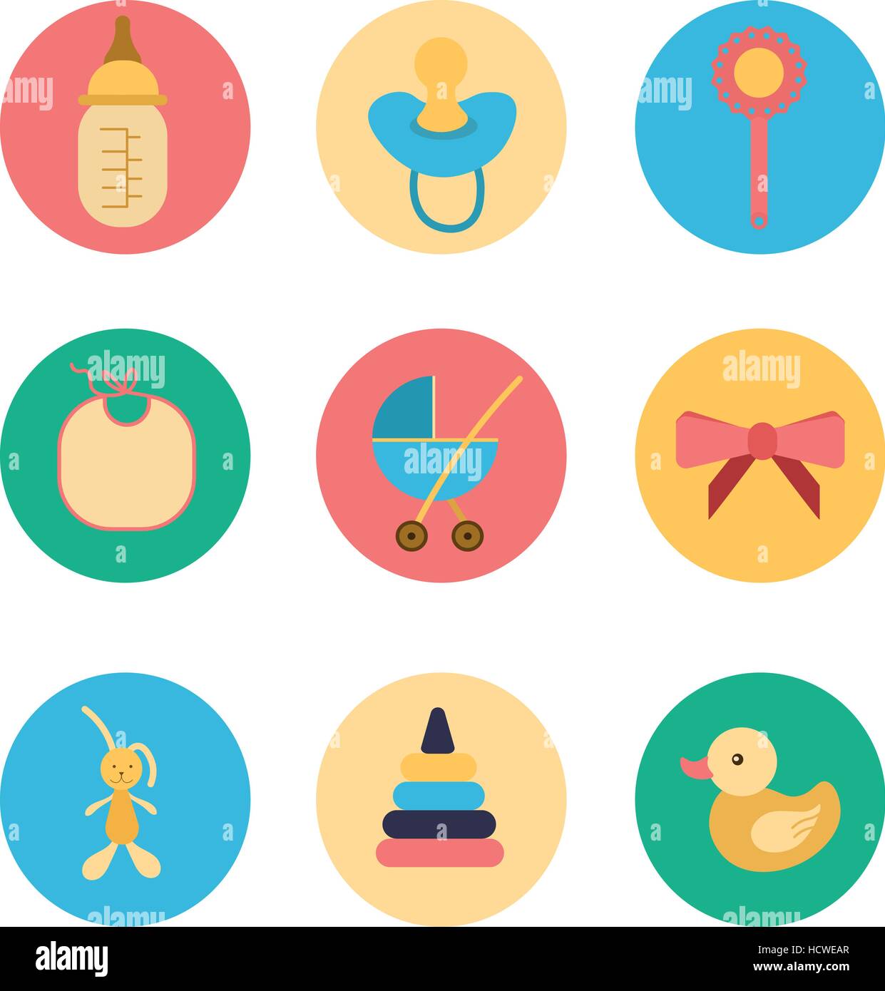 Set of cute baby icons that can be used for big range of uses Stock ...