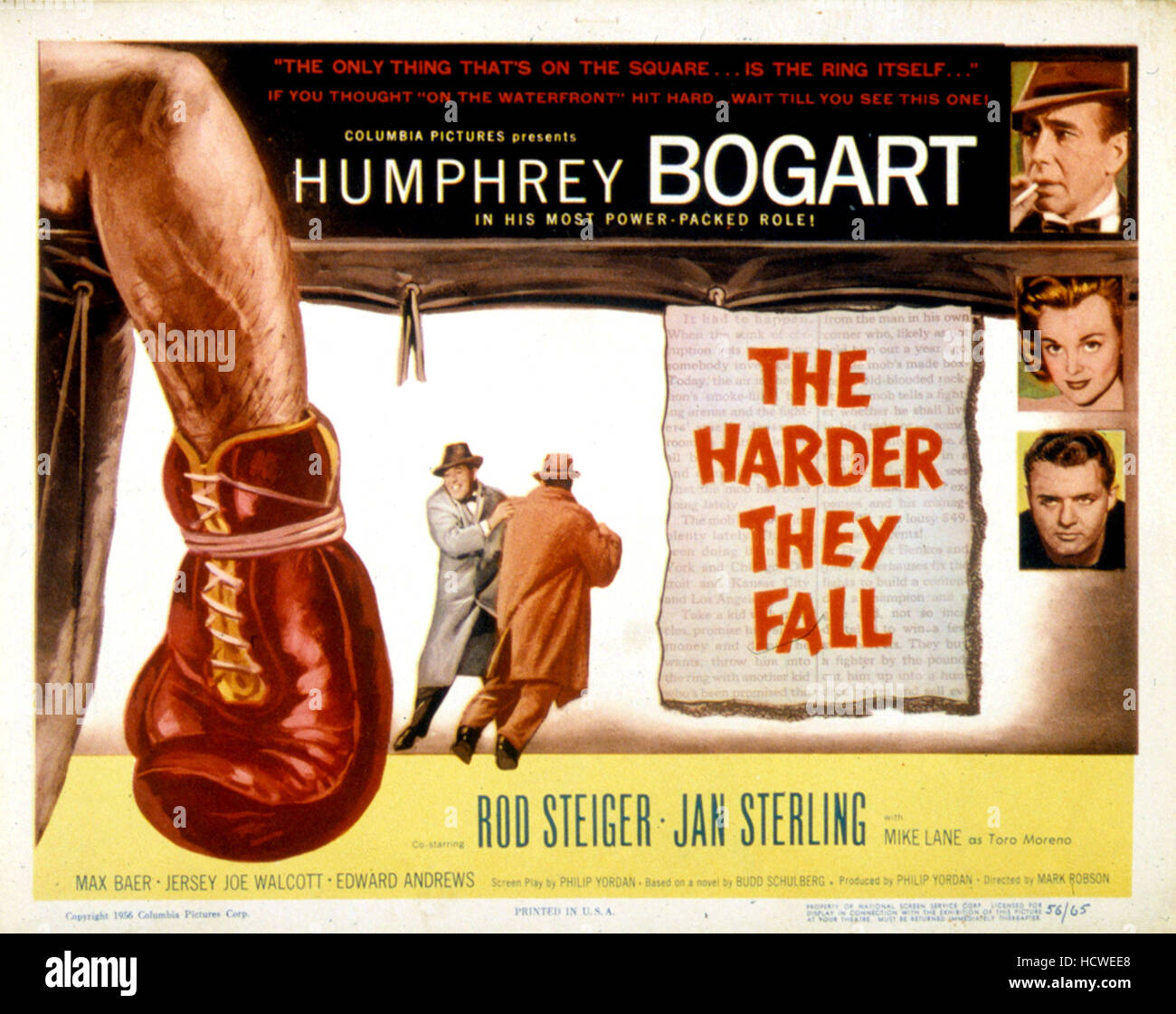 THE HARDER THEY FALL, Humphrey Bogart, Jan Sterling, Rod Steiger, 1956 ...