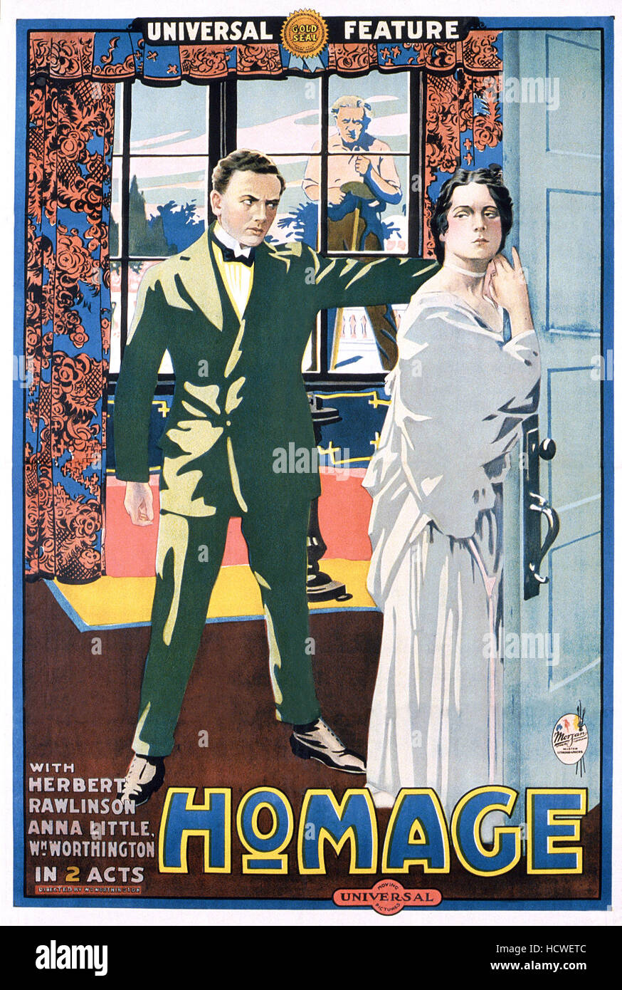 HOMAGE, front from left: Herbert Rawlinson, Ann Little, 1915 Stock ...