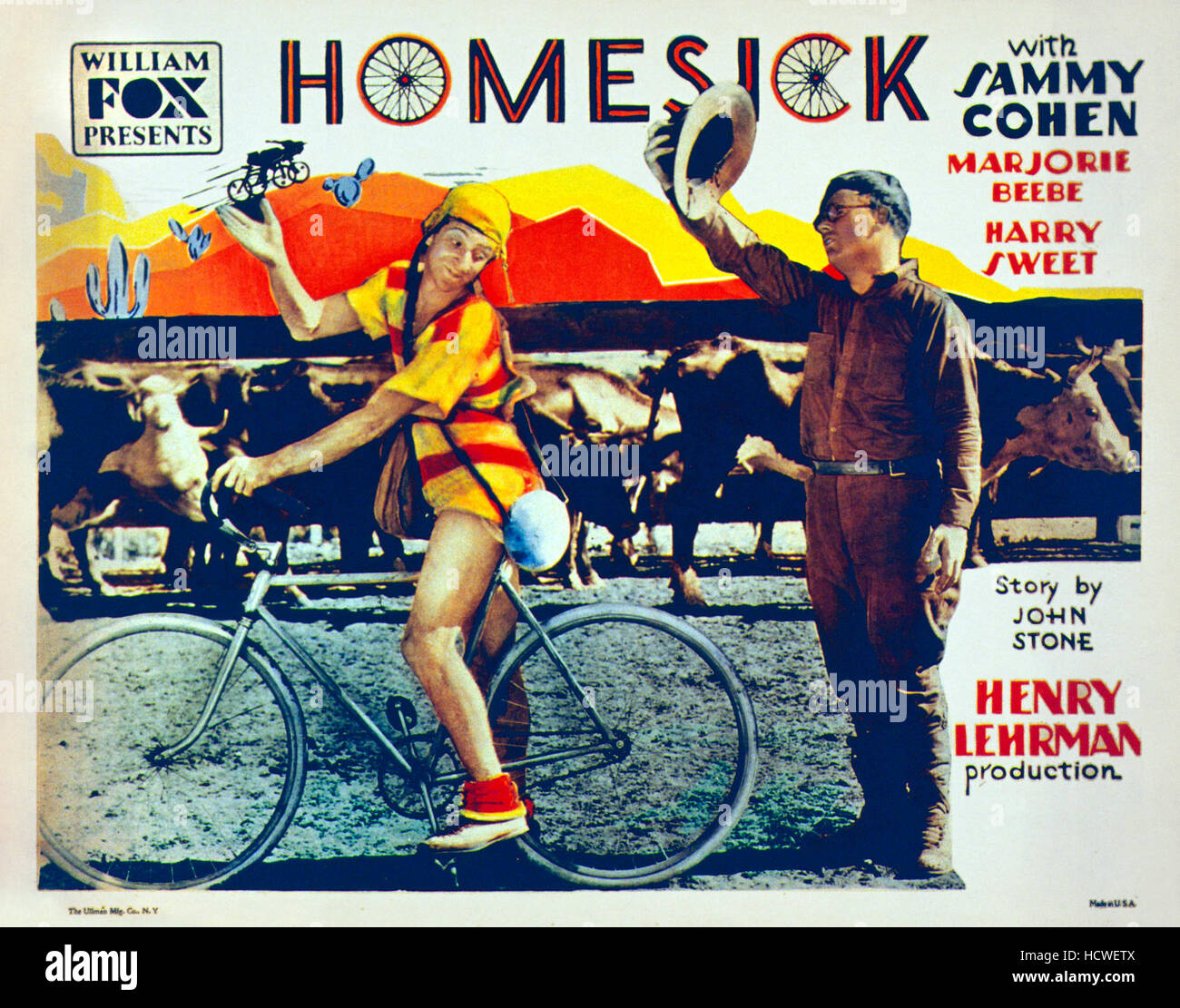 HOMESICK, us lobbycard, from left: Sammy Cohen, Harry Sweet, 1928, TM ...