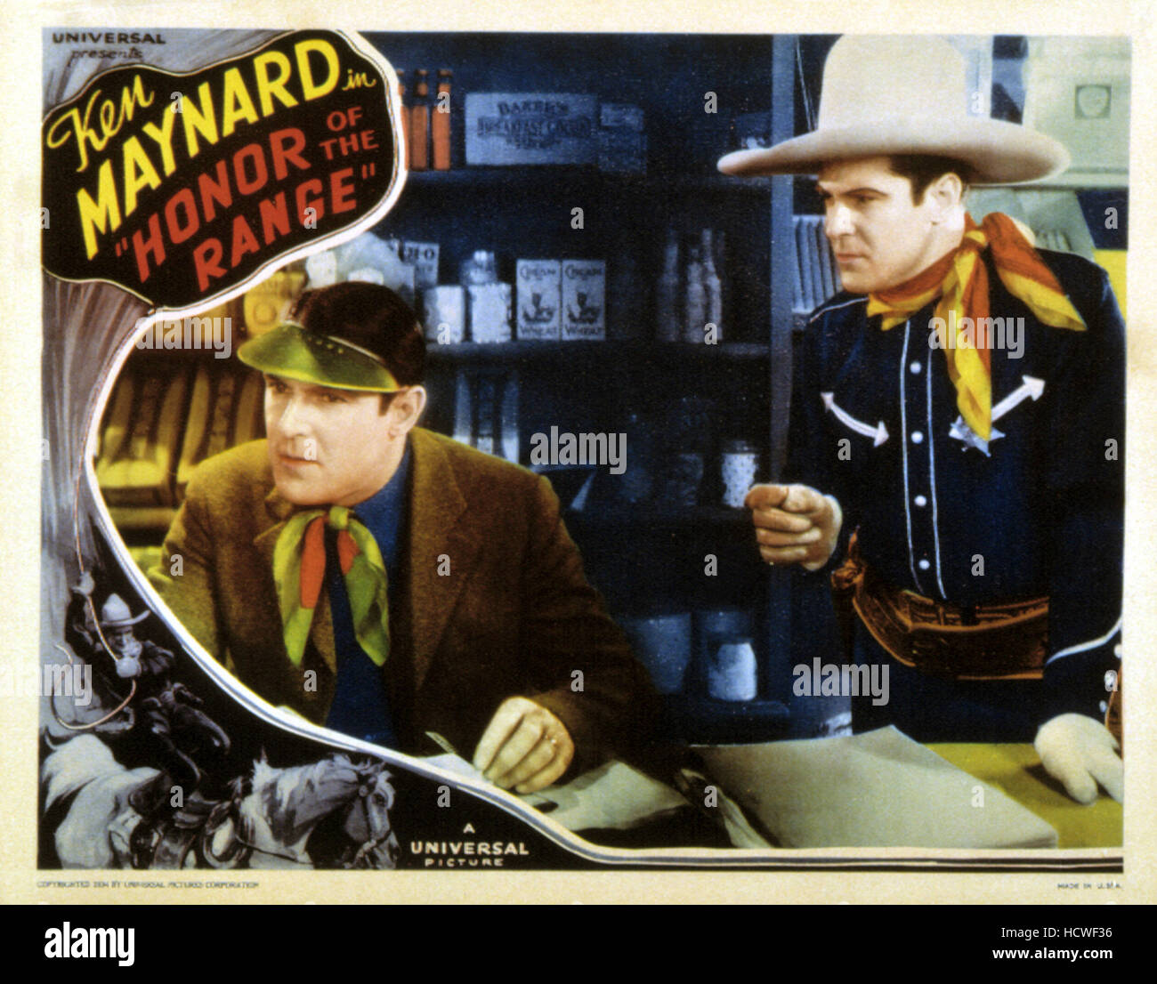 HONOR OF THE RANGE, Ken Maynard (right), 1934 Stock Photo - Alamy