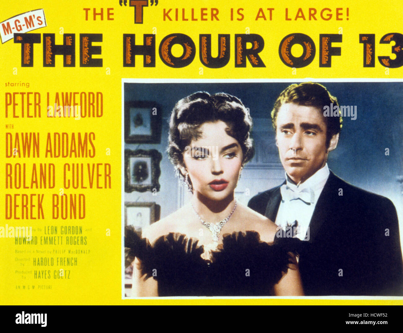 THE HOUR OF 13, l-r: Dawn Addams, Peter Lawford on lobbycard, 1952 ...