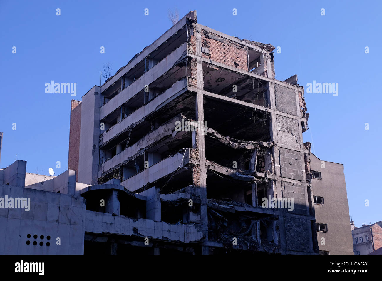 The building of the Serbian defense ministry destroyed in NATO bombing ...
