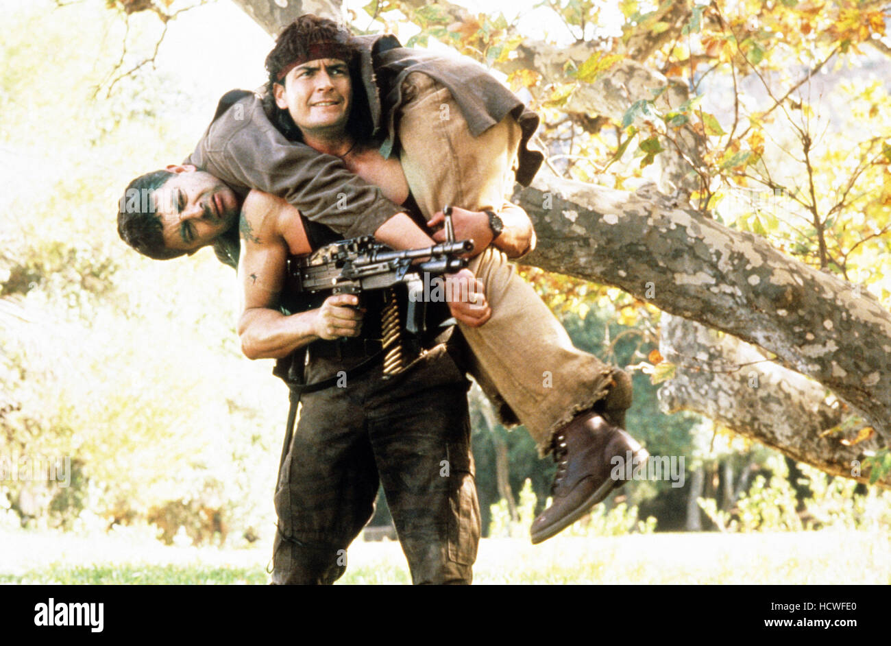 HOT SHOTS! PART DEUX, Rowan Atkinson, Charlie Sheen (standing), 1993 ...