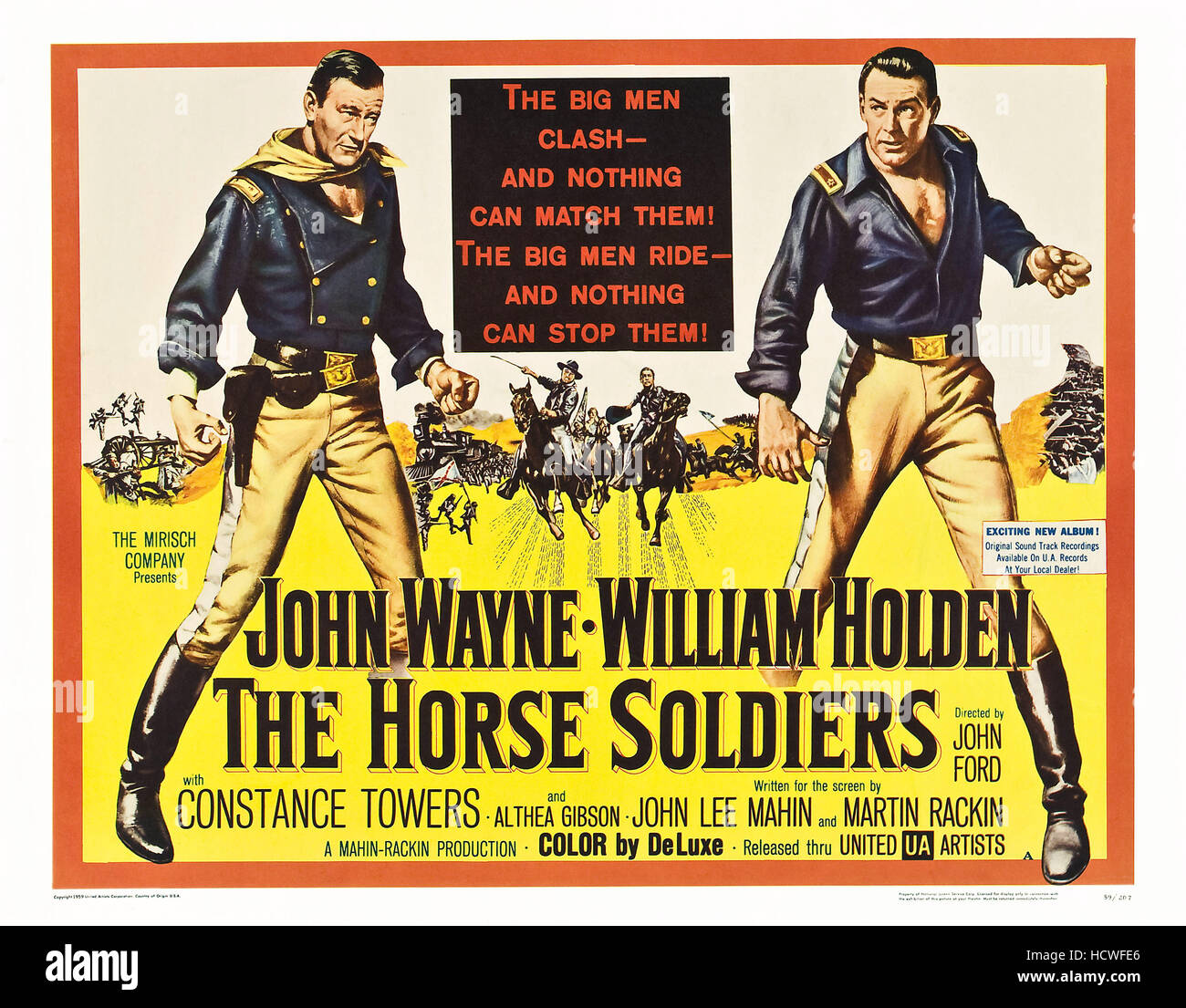 THE HORSE SOLDIERS, John Wayne, William Holden, 1959 Stock Photo - Alamy