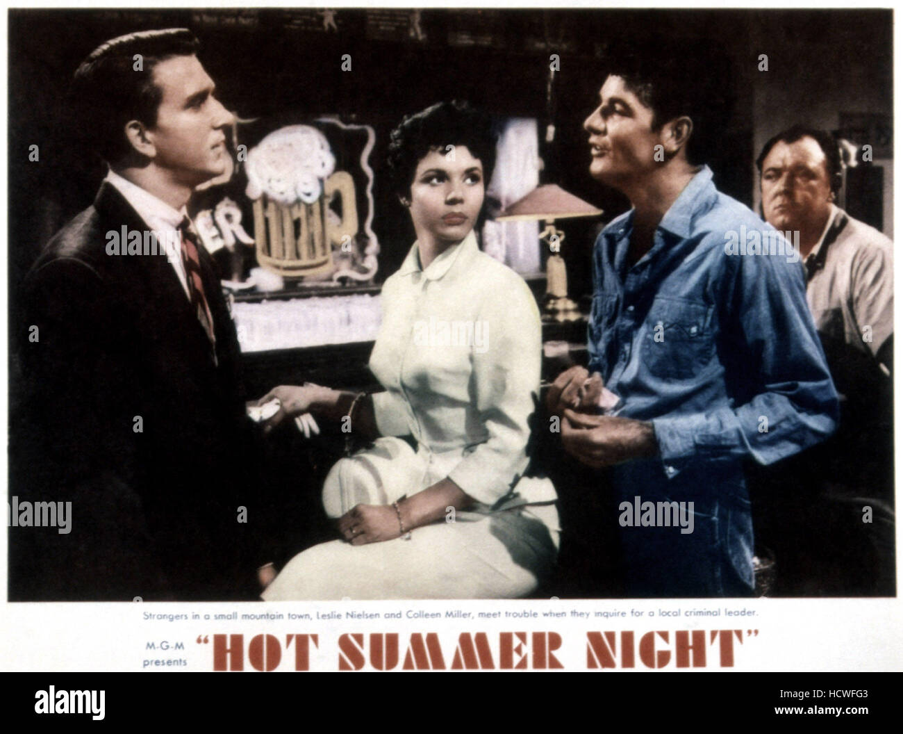 HOT SUMMER NIGHT, Leslie Nielsen, (left), Colleen Miller, 1957 Stock ...