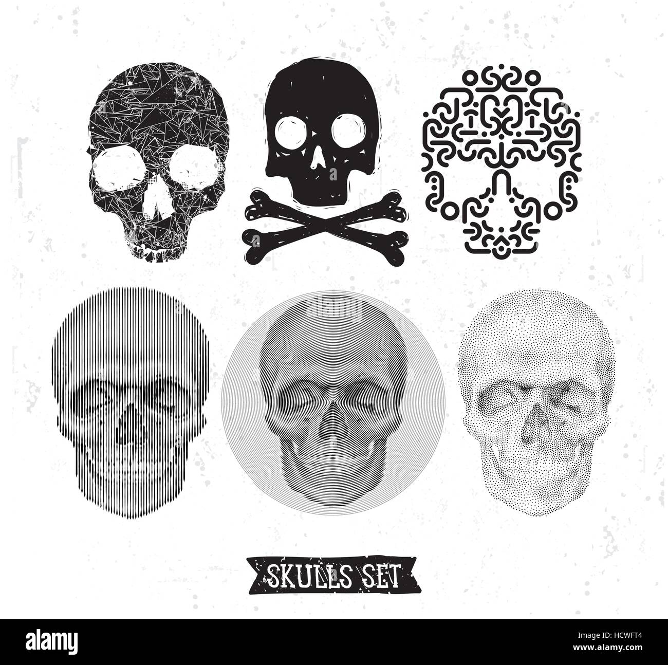 skull set design element Stock Vector Image & Art - Alamy