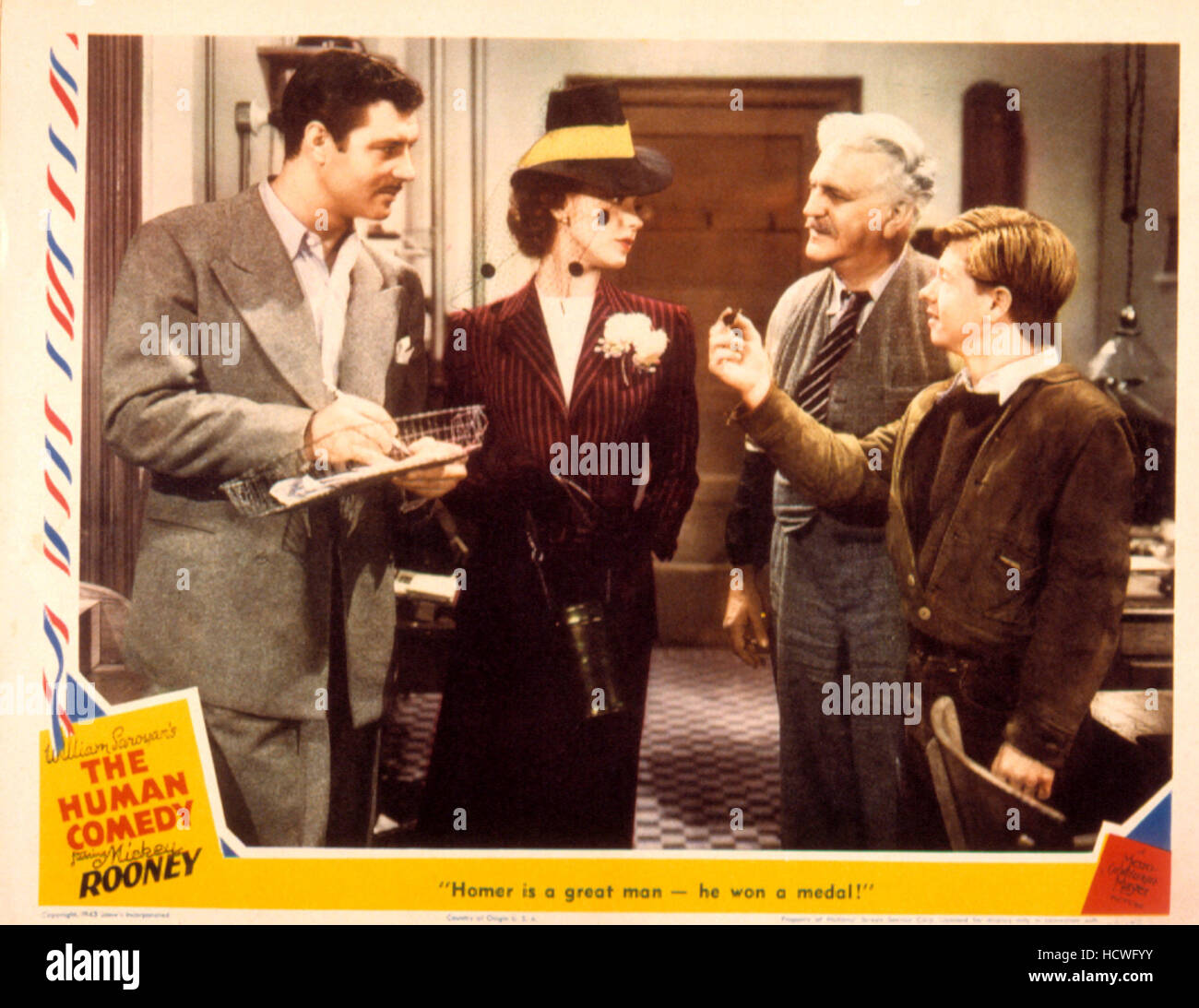 THE HUMAN COMEDY, James Craig, Marsha Hunt, Frank Morgan, Mickey Rooney ...