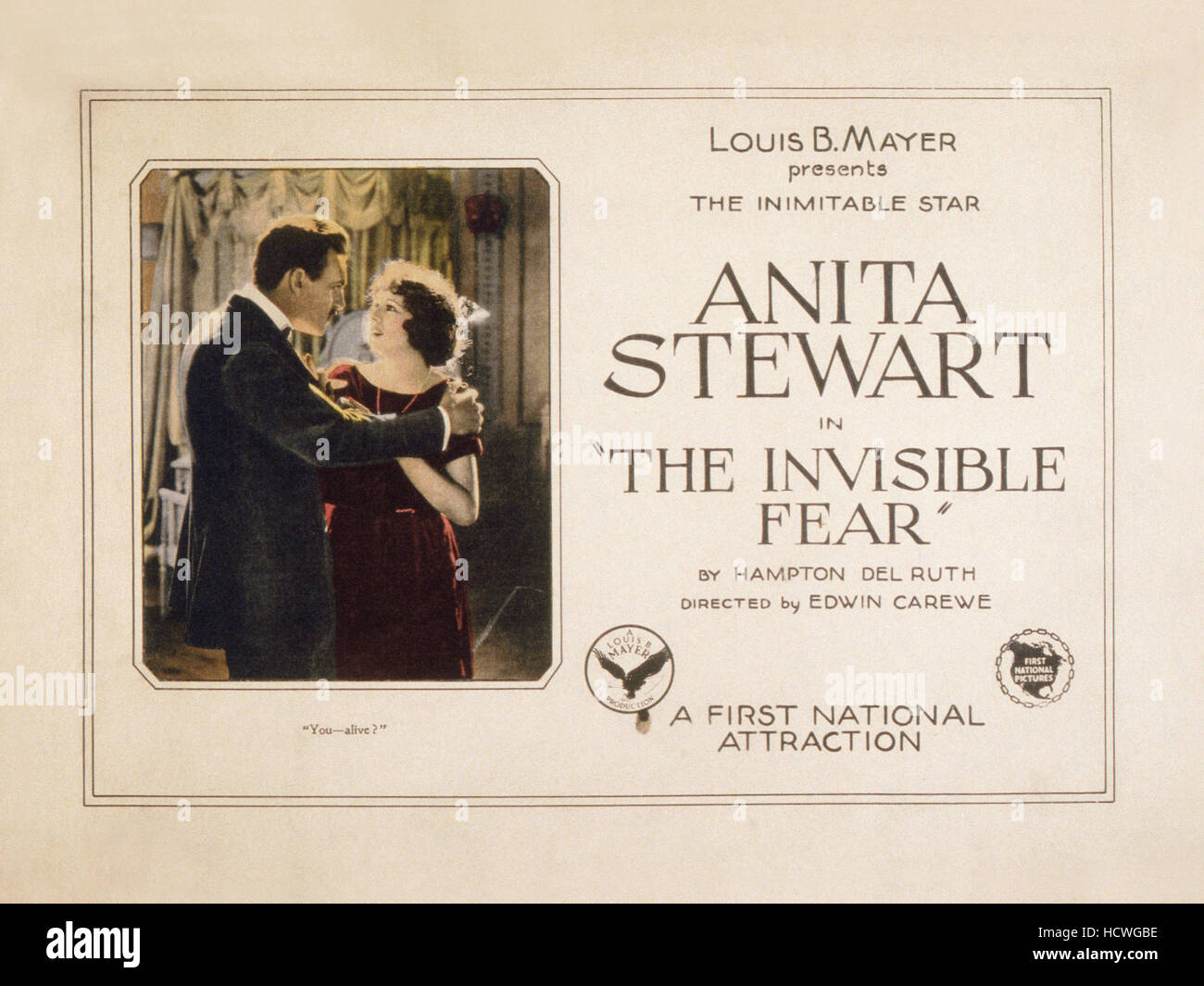 THE INVISIBLE FEAR, from left: Walter McGrail, Anita Stewart, 1921 ...
