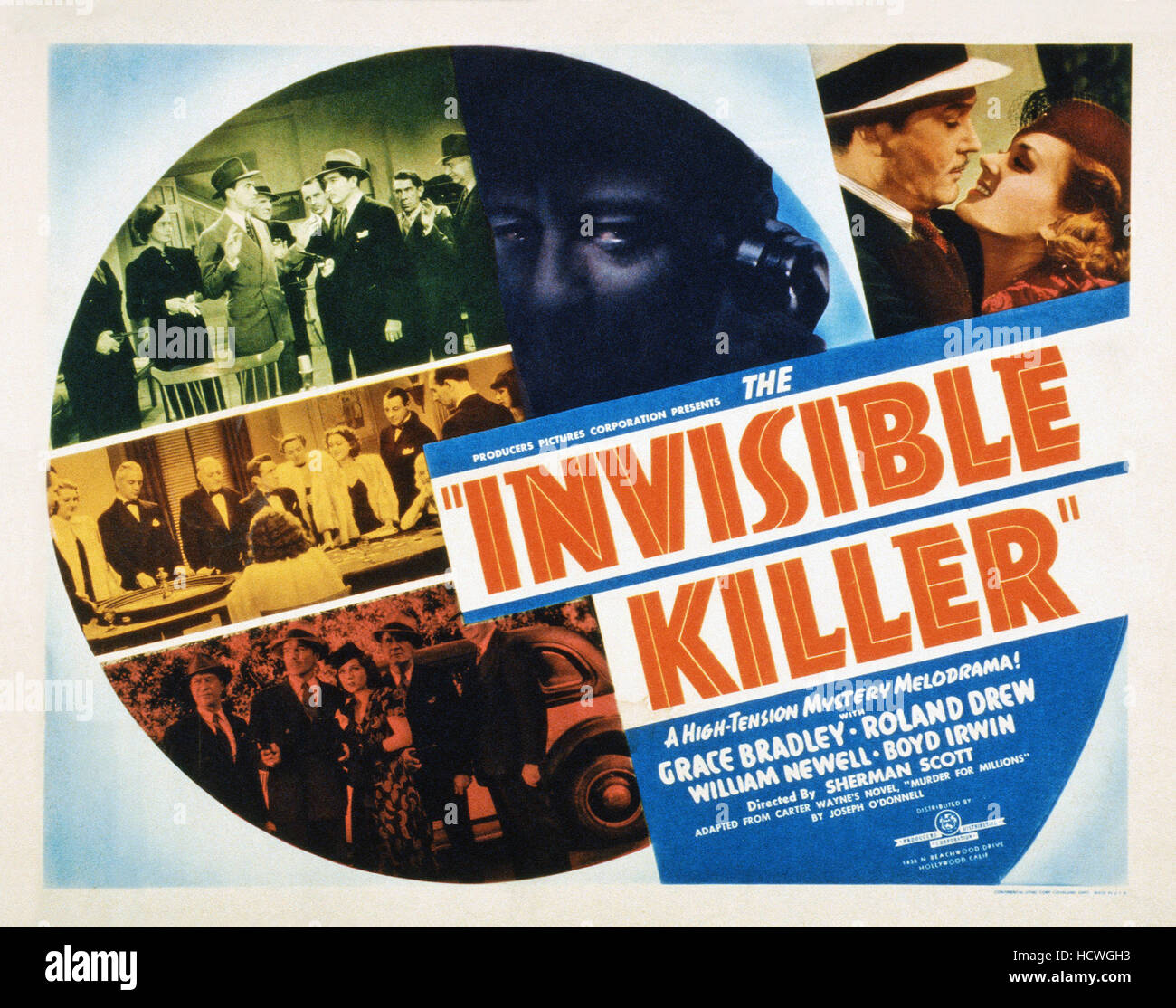 THE INVISIBLE KILLER, top right: Roland Drew, Grace Bradley, 1939 Stock ...