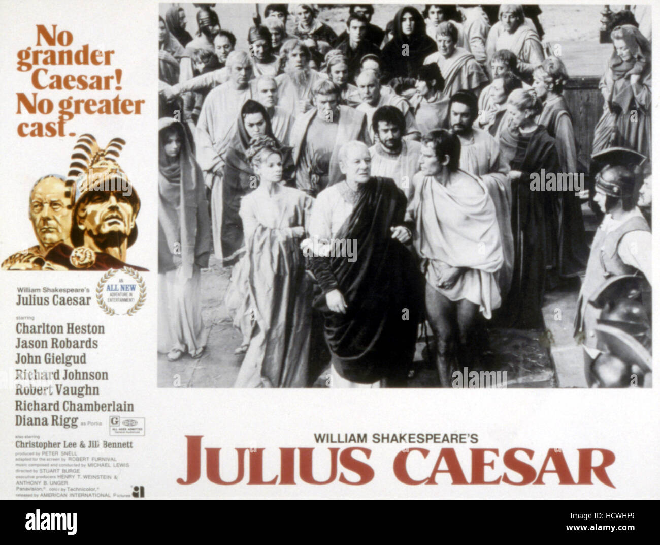 JULIUS CAESAR, Jill Bennett, Jason Robards, John Gielgud, Robert Vaughn ...