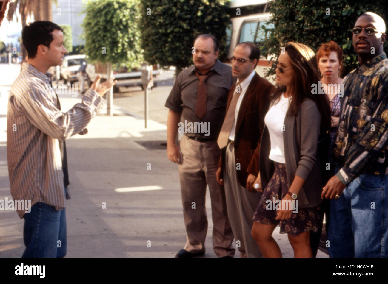 JURY DUTY, L-R, Pauly Shore, Richard Riehle, Stanley Tucci, Tia Carrere ...