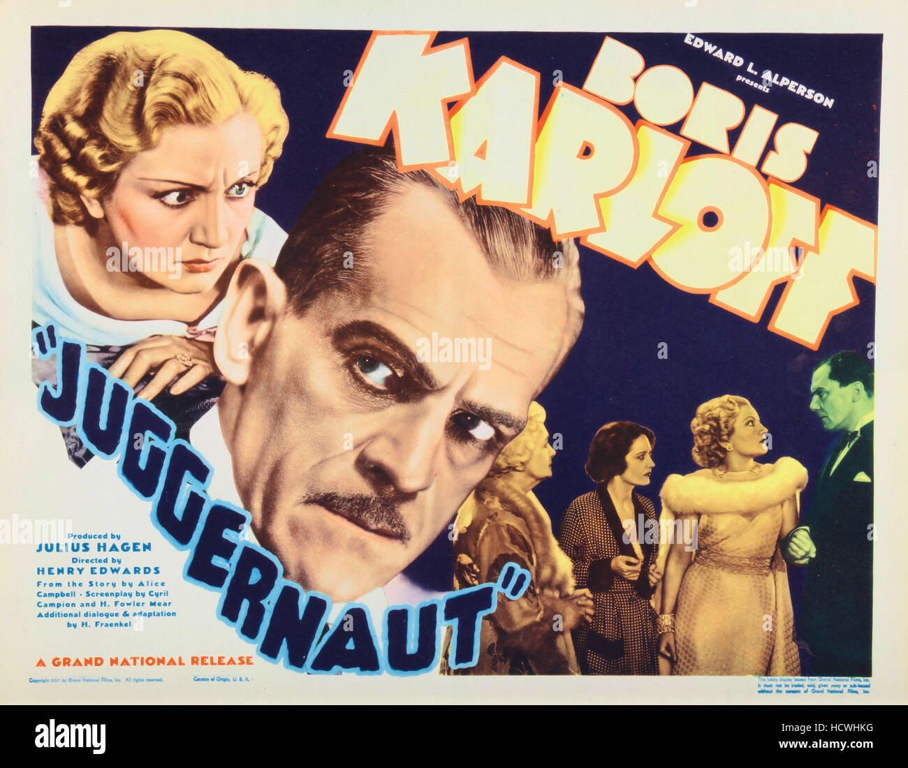 JUGGERNAUT, Mona Goya, Boris Karloff, Nina Boucicault, Joan Wyndham ...