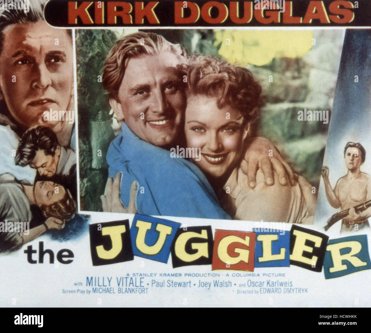 THE JUGGLER, Kirk Douglas, Milly Vitale, 1953 Stock Photo - Alamy