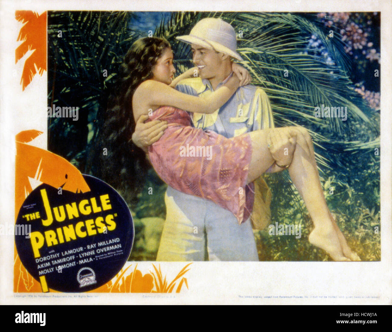THE JUNGLE PRINCESS, Dorothy Lamour, Ray Milland, 1936 Stock Photo - Alamy