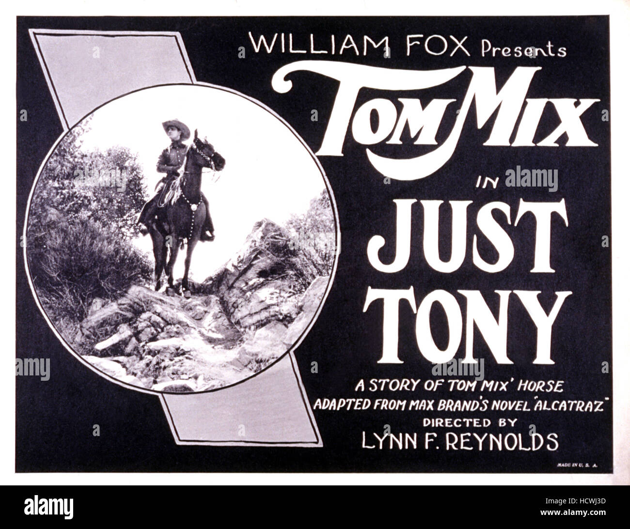 JUST TONY, Tom Mix on title card, 1922, TM and Copyright ©20th Century ...