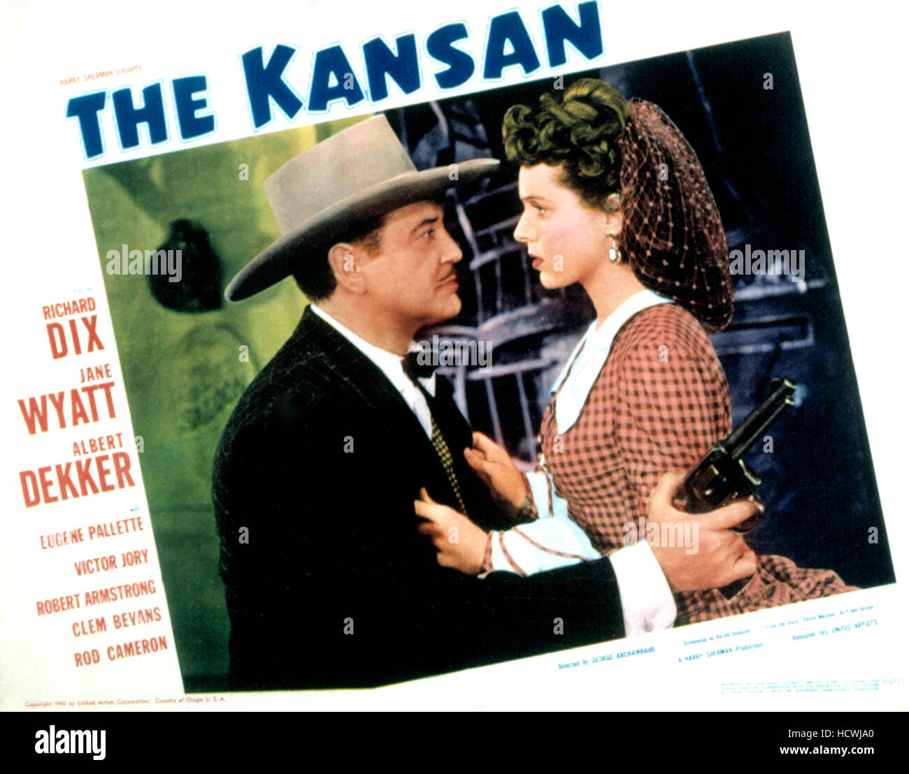 THE KANSAN, Richard Dix, Jane Wyatt, 1943 Stock Photo - Alamy