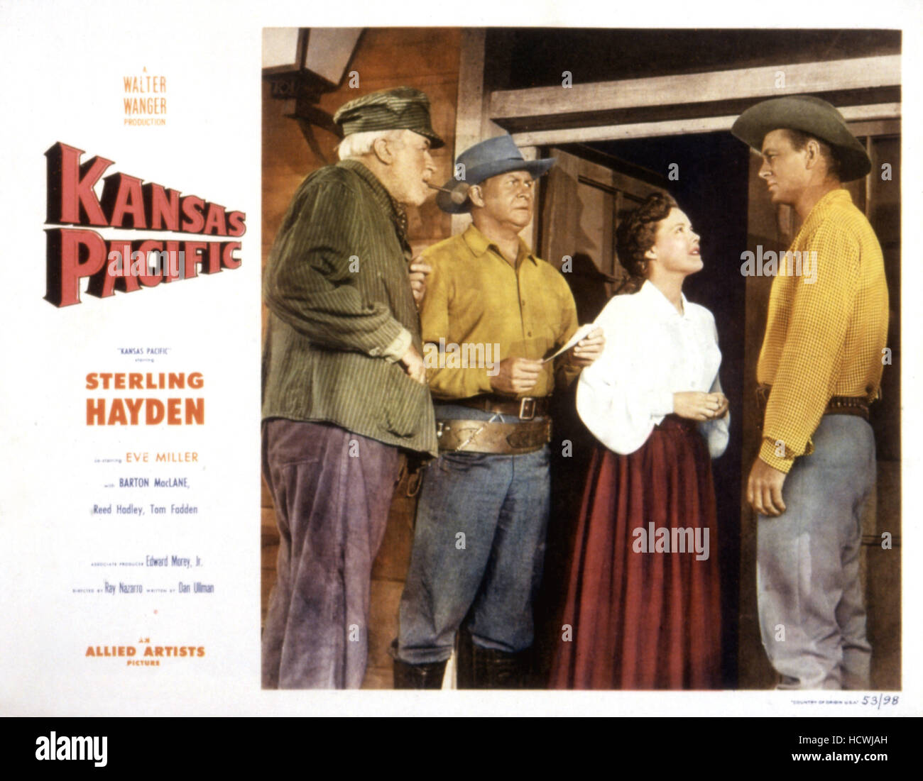 KANSAS PACIFIC, Harry Shannon, Barton MacLane, Eve Miller, Sterling ...