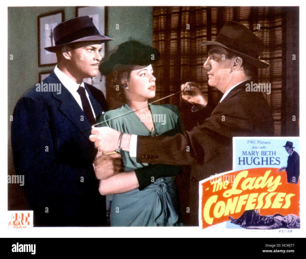 THE LADY CONFESSES, Edmund MacDonald, Mary Beth Hughes, 1945 Stock ...