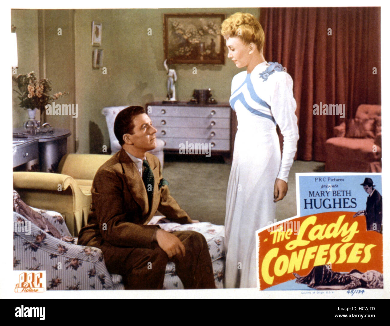 THE LADY CONFESSES, Hugh Beaumont, Claudia Drake, 1945 Stock Photo - Alamy