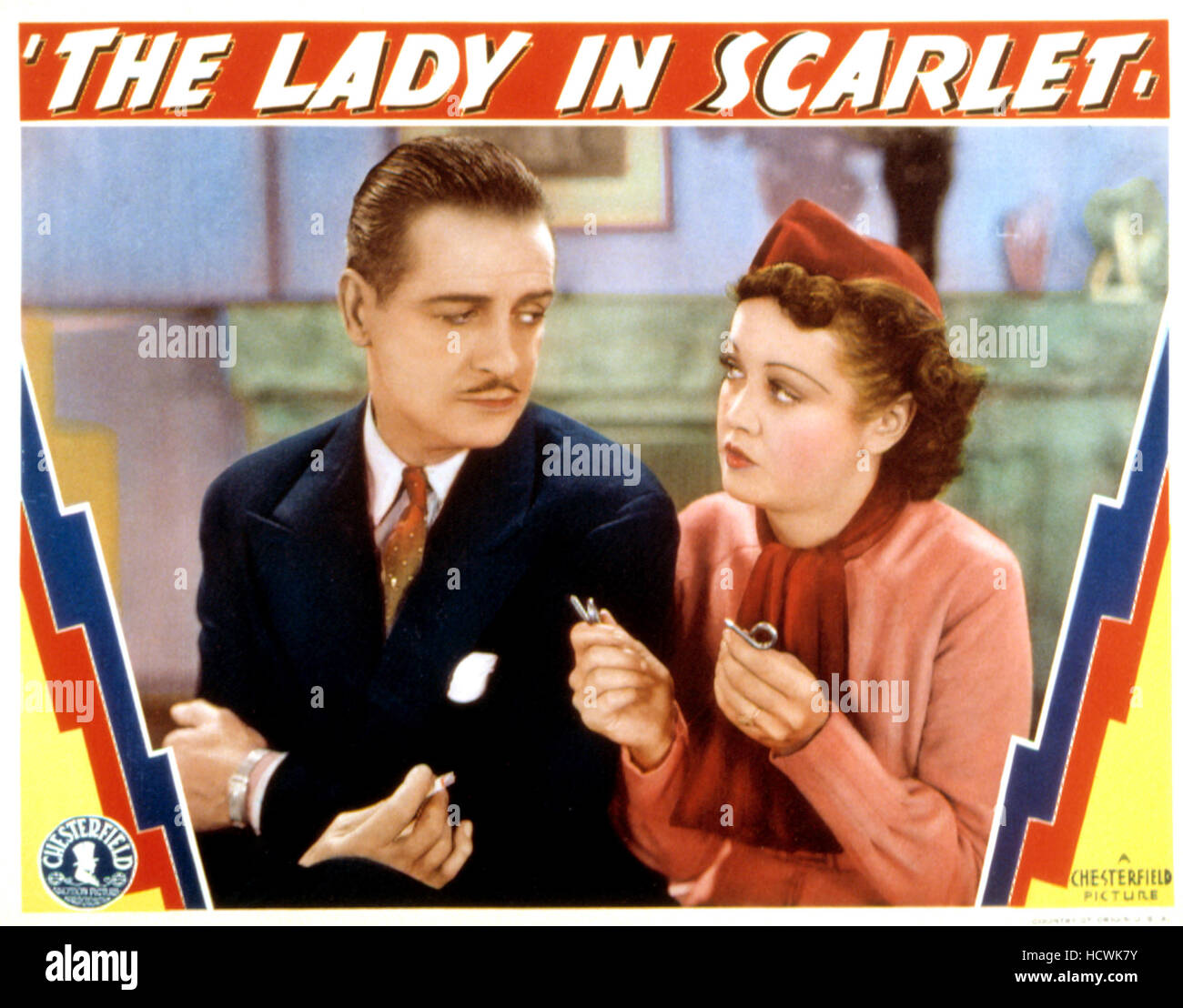 LADY IN SCARLET, THE, Reginald Denny, Patricia Farr, 1935 Stock Photo ...