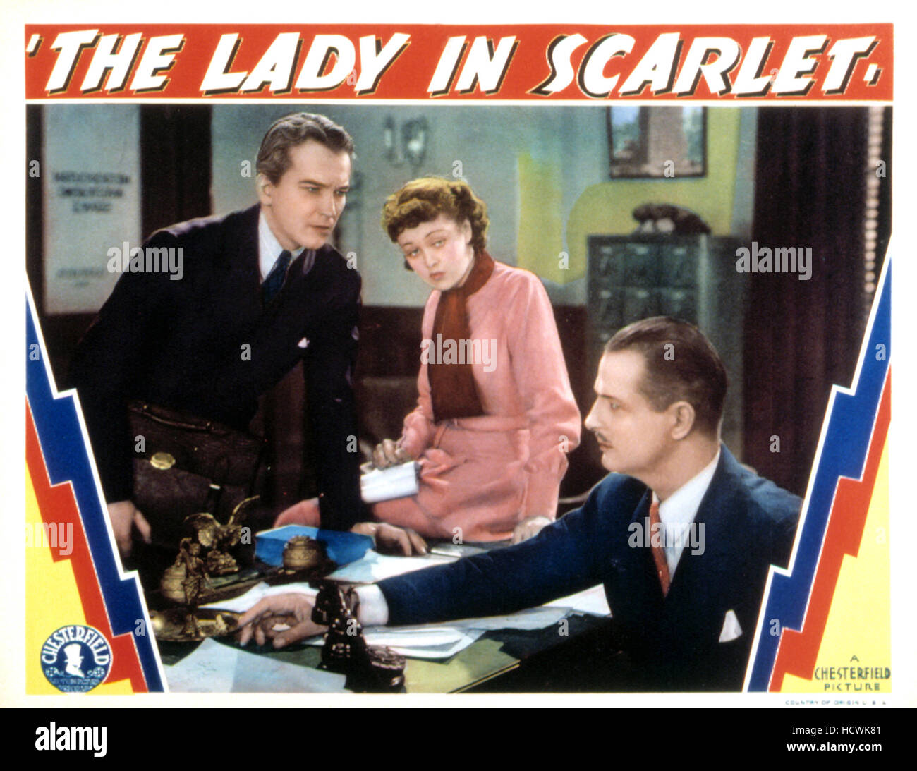 LADY IN SCARLET, THE, James Bush, Patricia Farr, Reginald Denny, 1935 ...