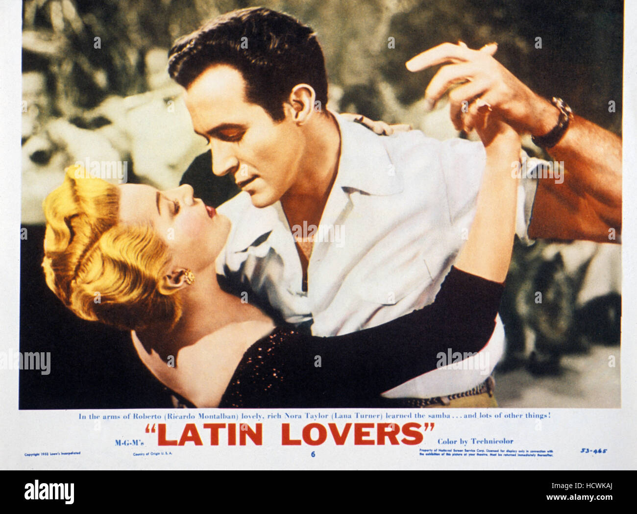 LATIN LOVERS, lobbycard, l-r: Lana Turner, Ricardo Montalban, 1953 ...